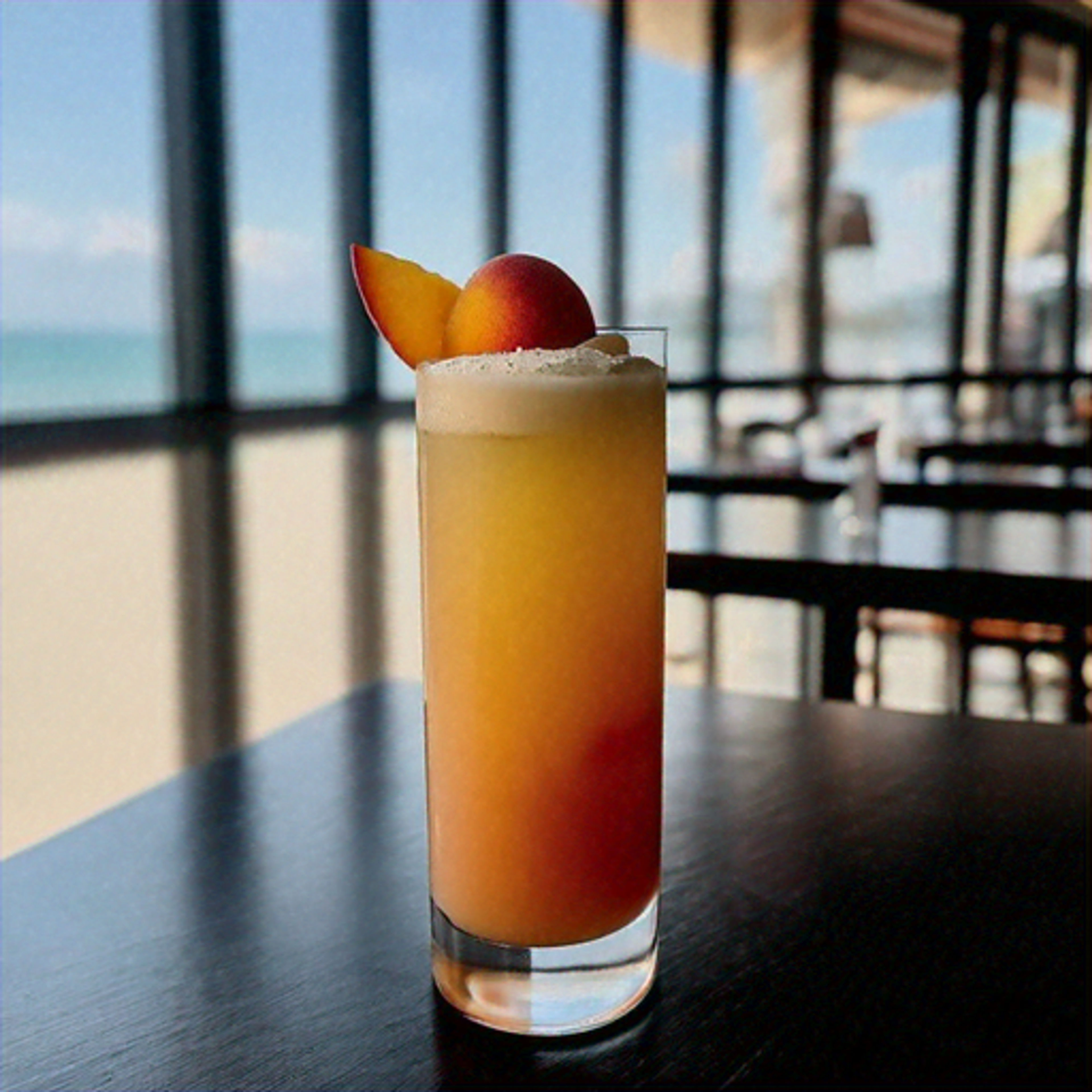 Sunset Peach Delight, Luxurious peach cocktail with creamy texture and ...