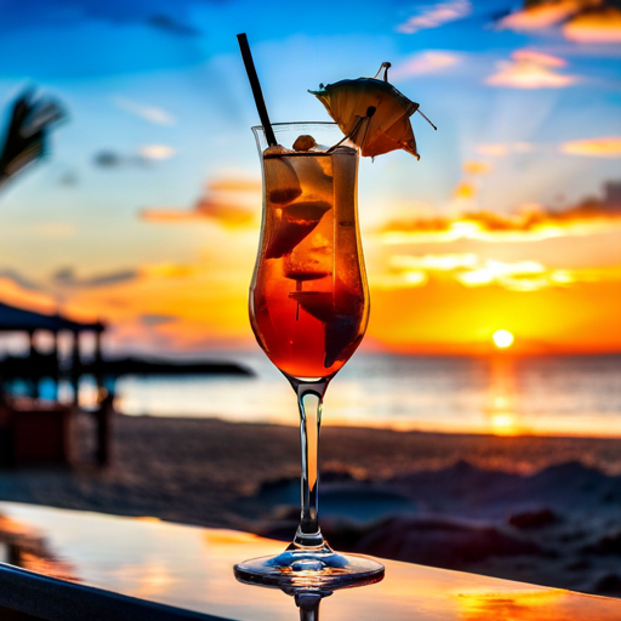 Sunset Serenade, Fruity and refreshing summer cocktail