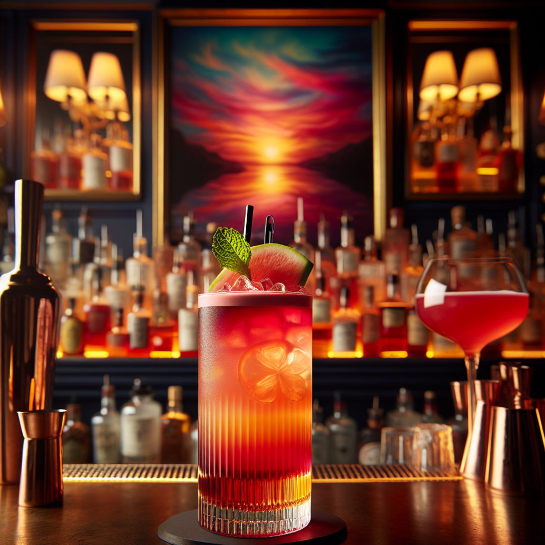 Sunset Serenity, Refreshing vodka-based cocktail embodying summer's ...