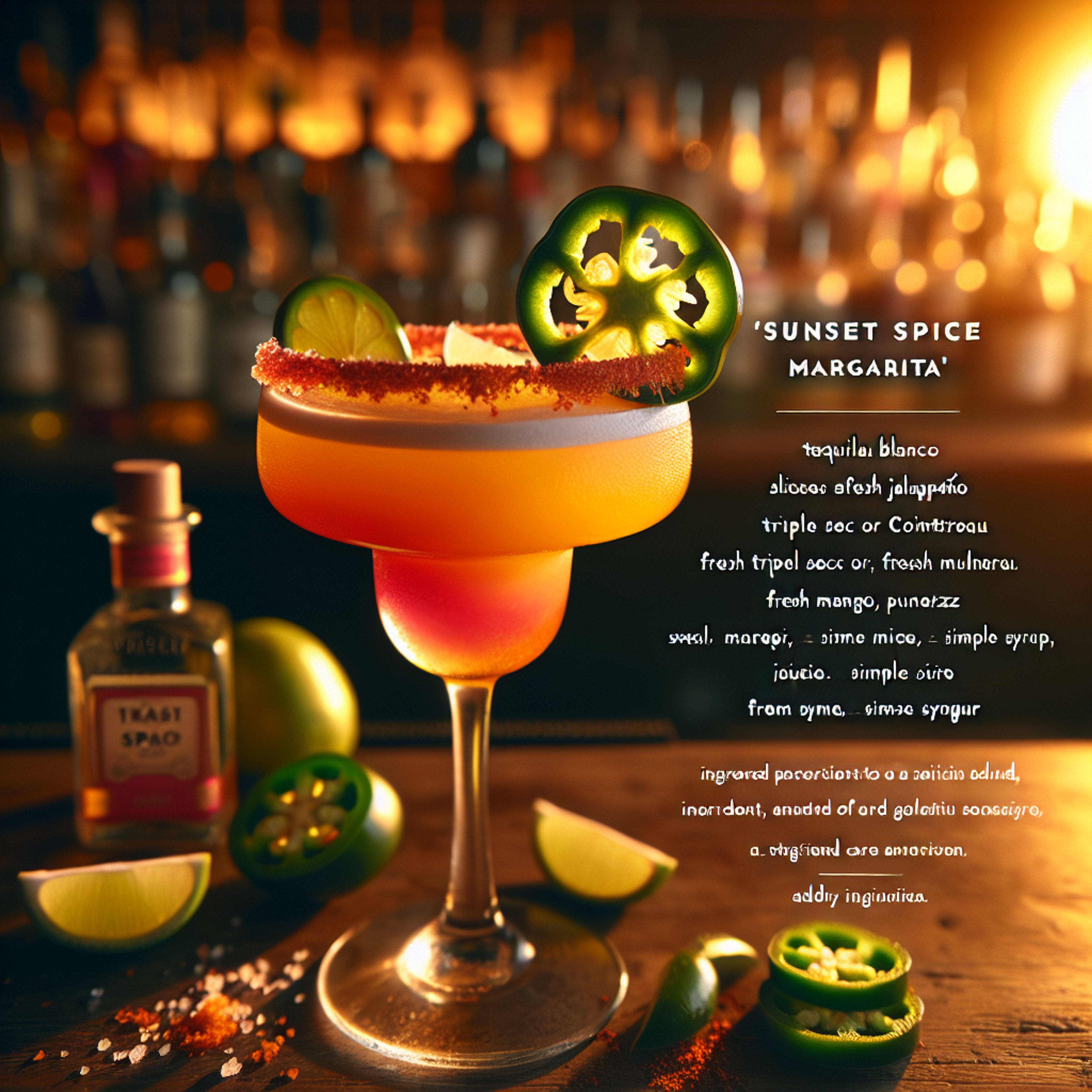 Sunset Spice Margarita, Sweet, spicy, sour tropical sunset with a hint ...