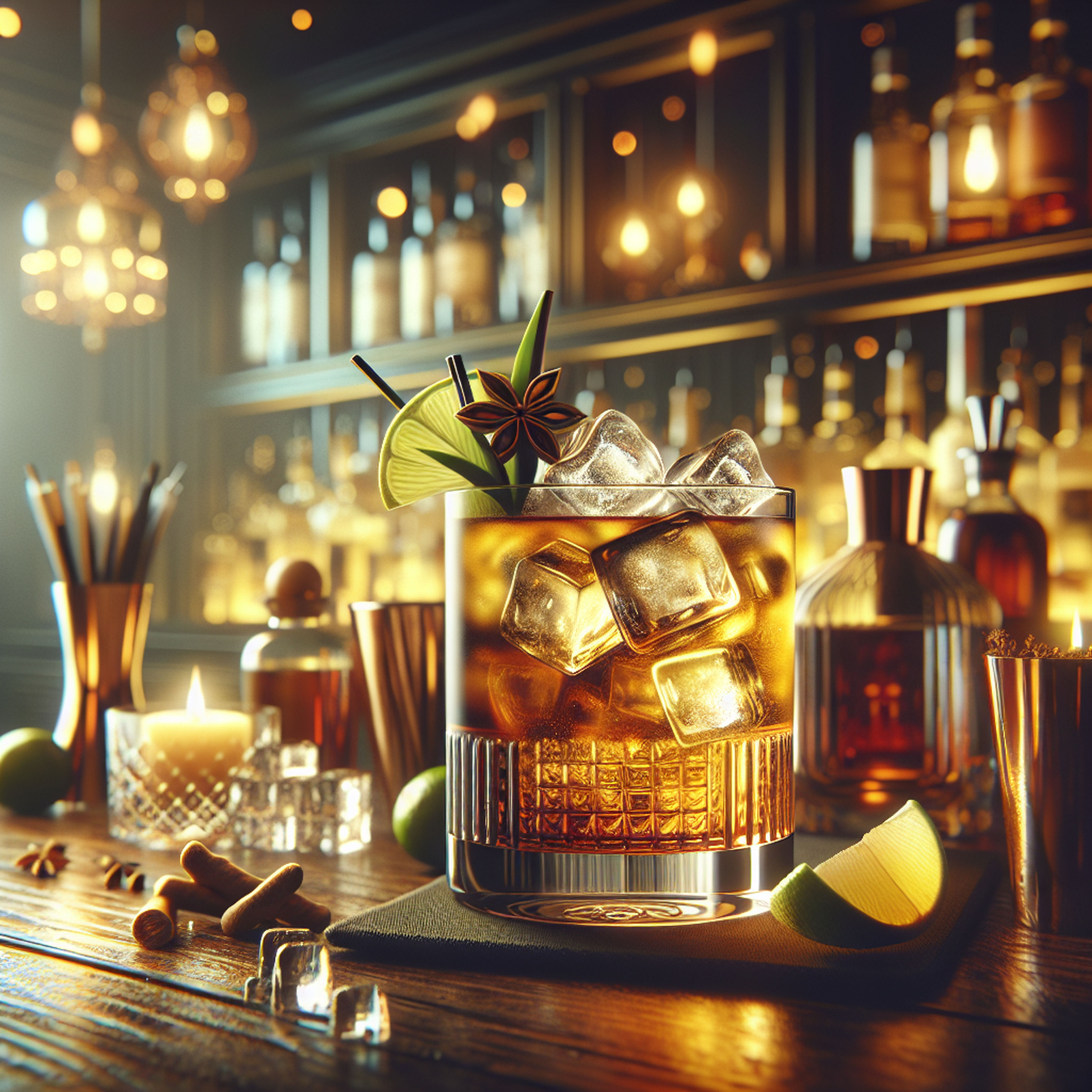 Tamarind Treasure, Sweet and tangy tamarind cocktail with aged rum