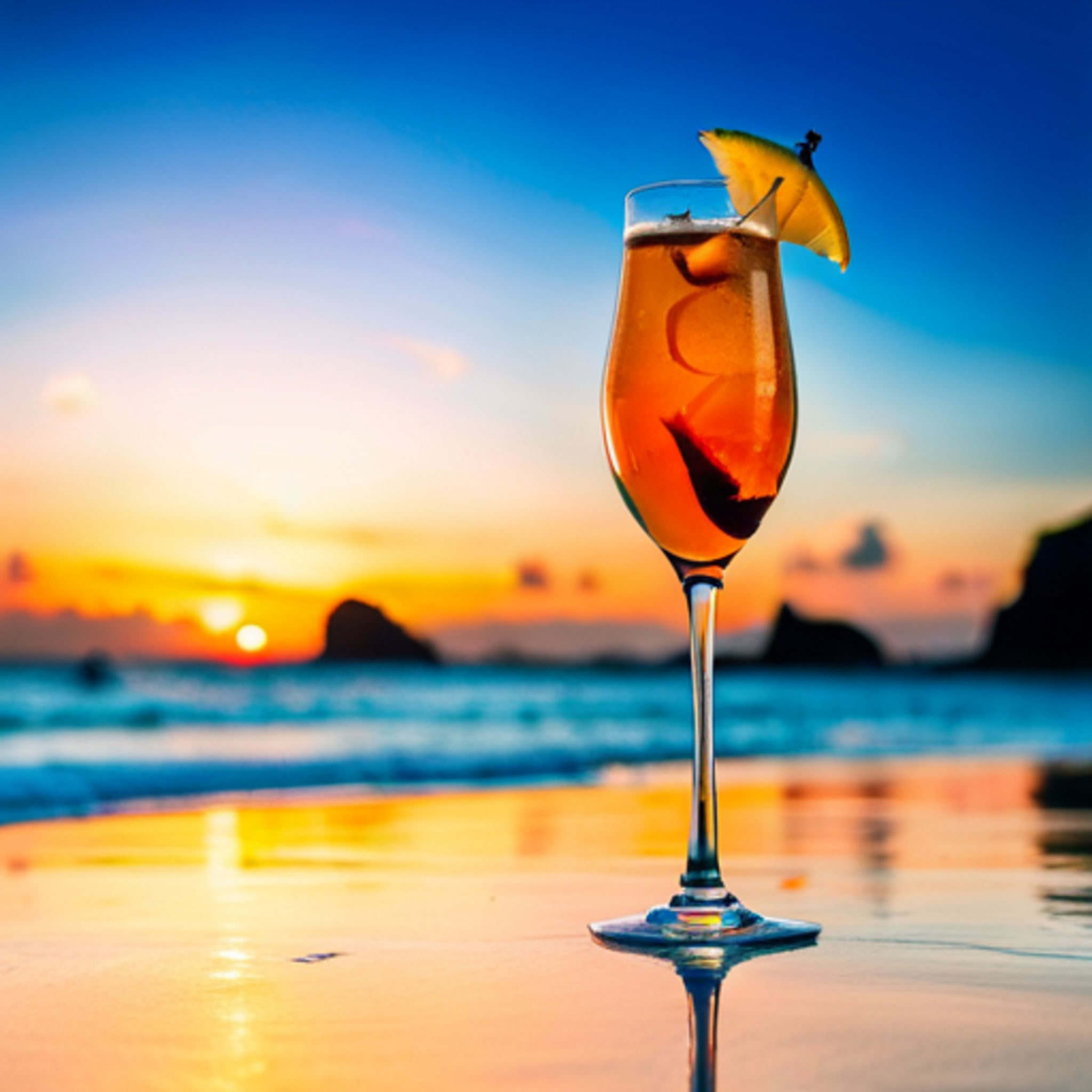 The French Kiss, Luxurious French wine cocktail with rose syrup and bitters