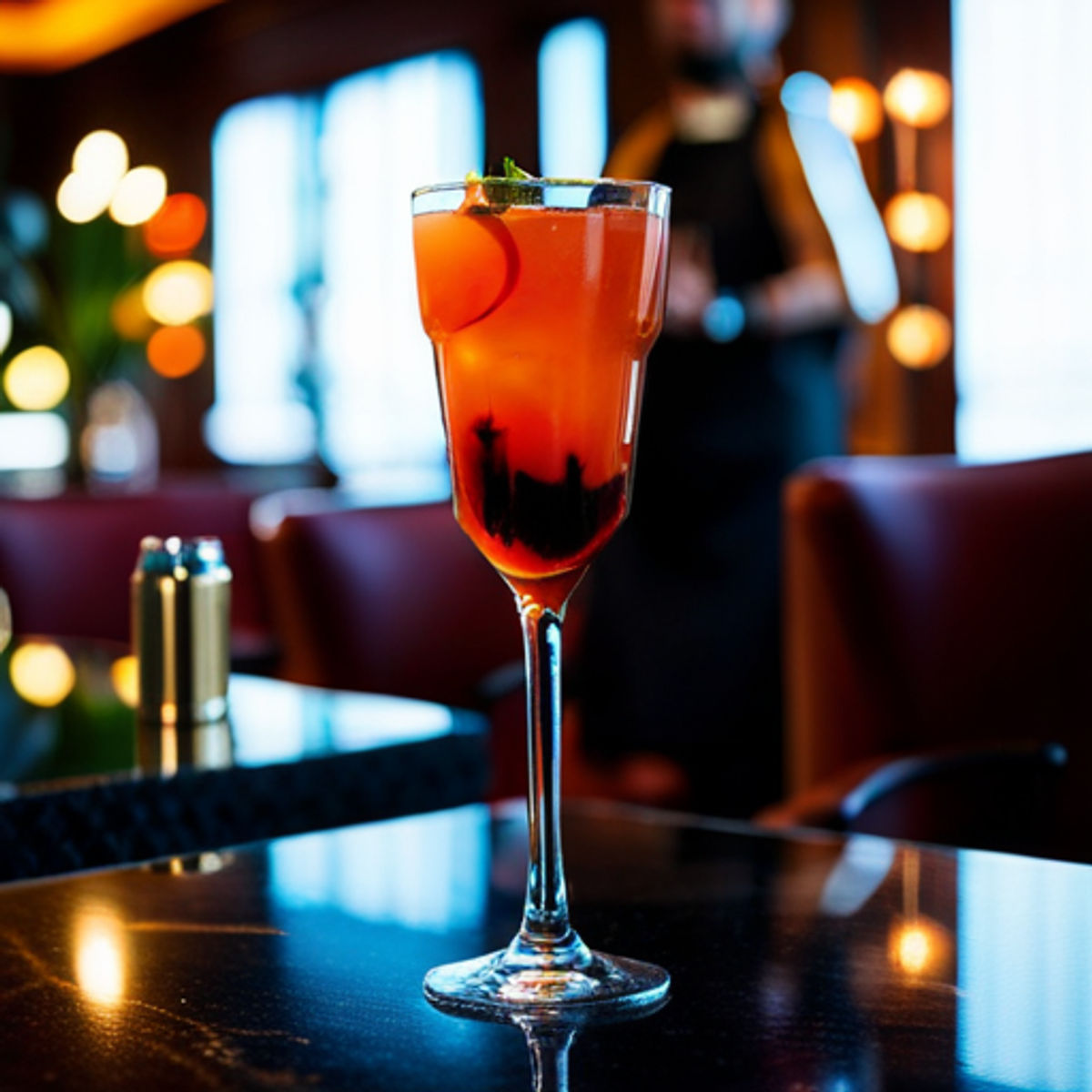 The Kraken's Labyrinth, Complex cocktail with dark rum, chili bitters ...