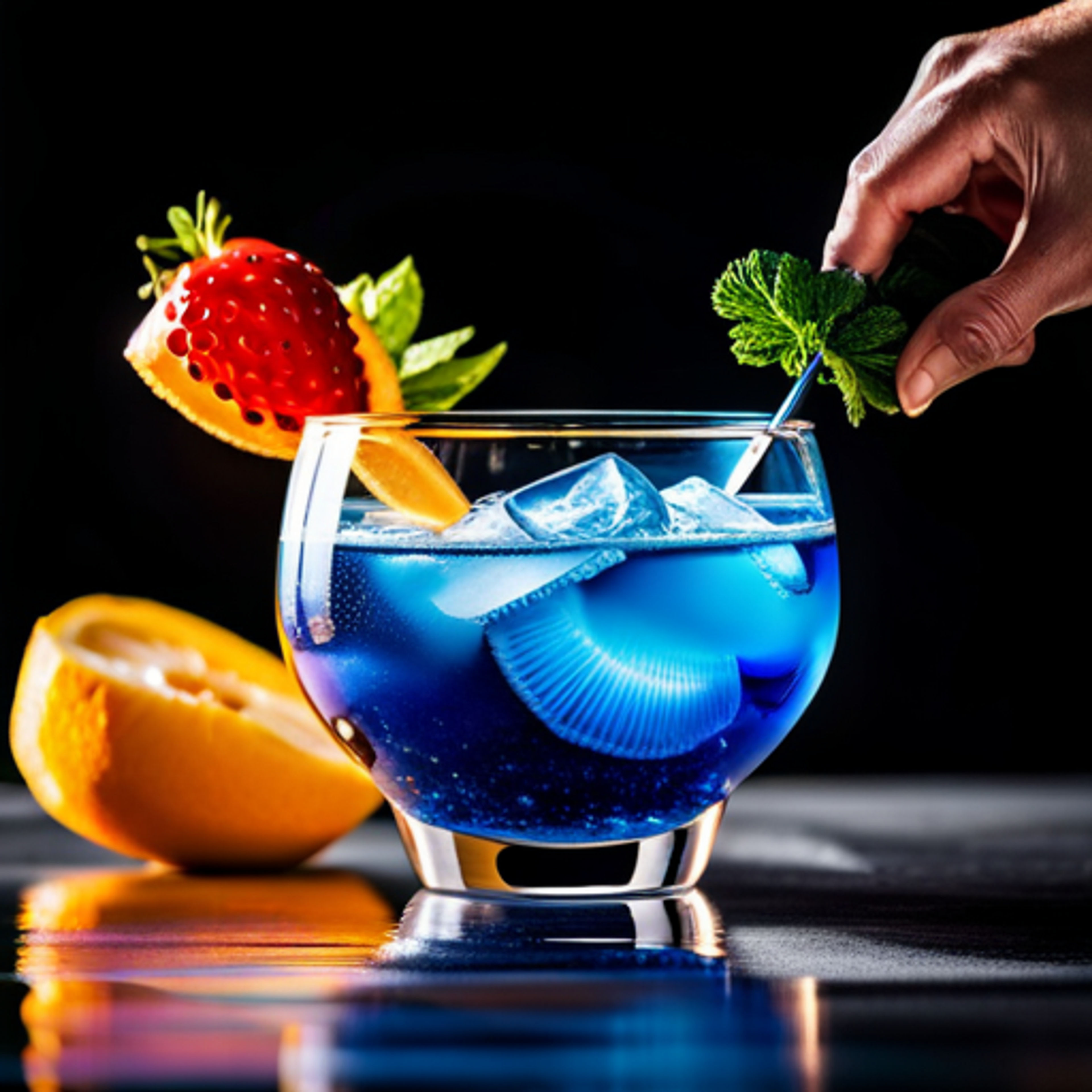 Tidal Wave Elixir, Vibrant tropical cocktail with citrus and melon flavors