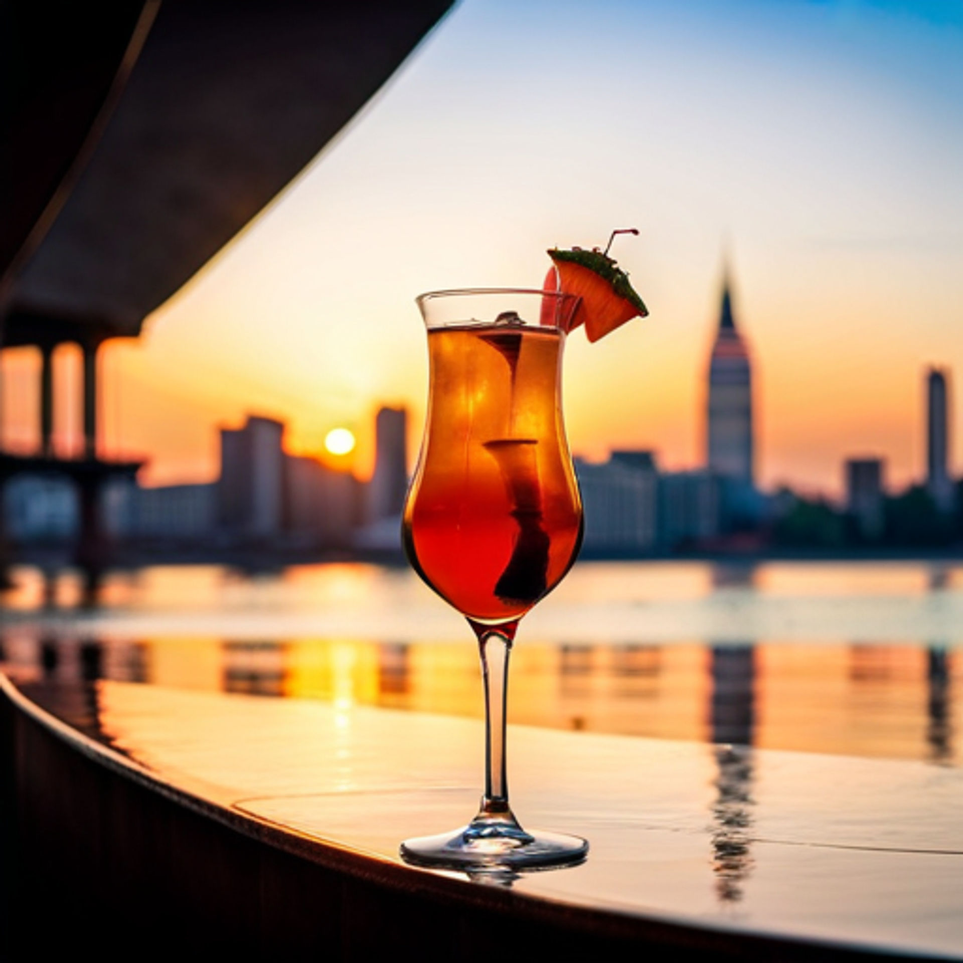 Tokyo Sunset, Balanced, vibrant cocktail with exotic flavors