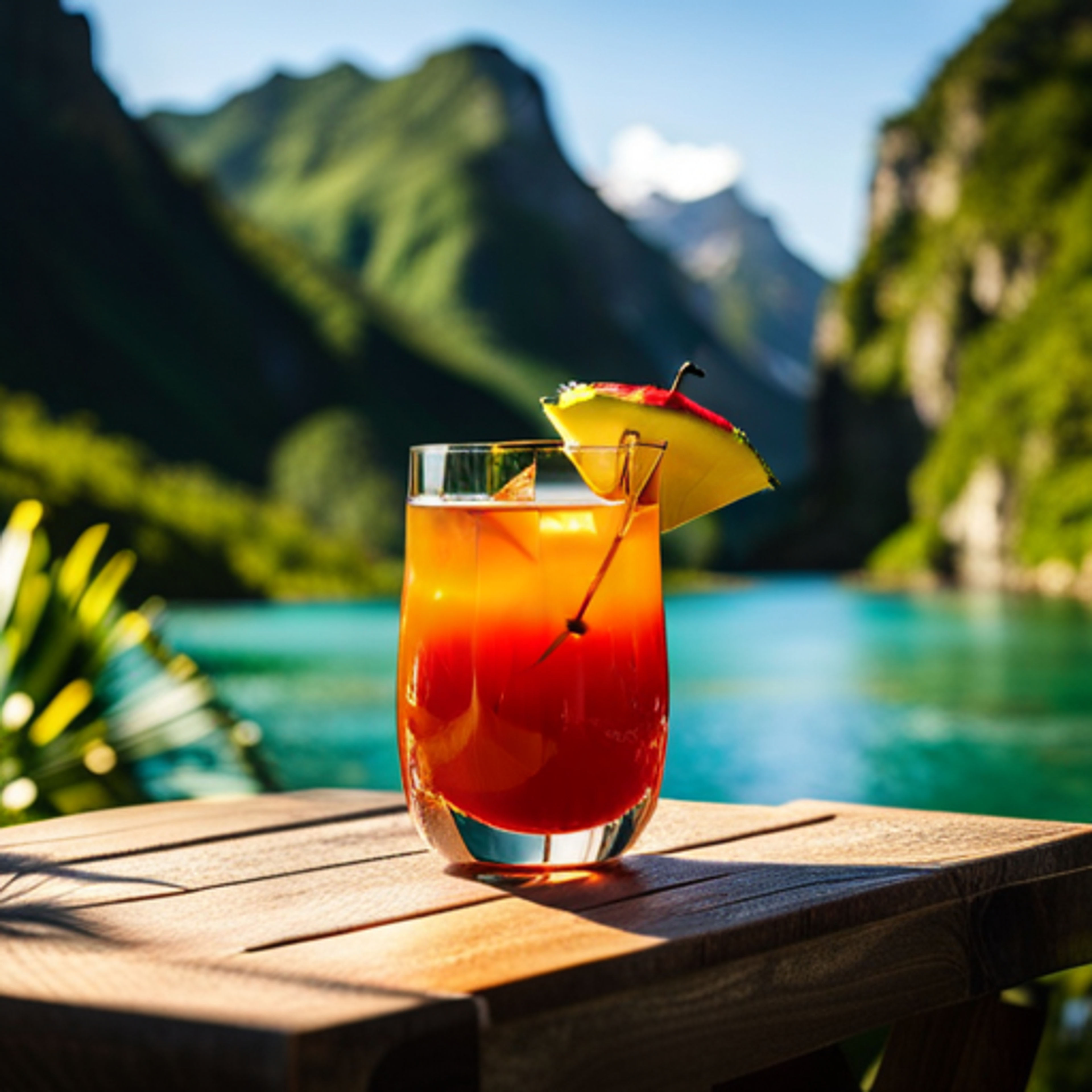 Tropical Breeze Fusion, Exotic mango and peach cocktail with white wine