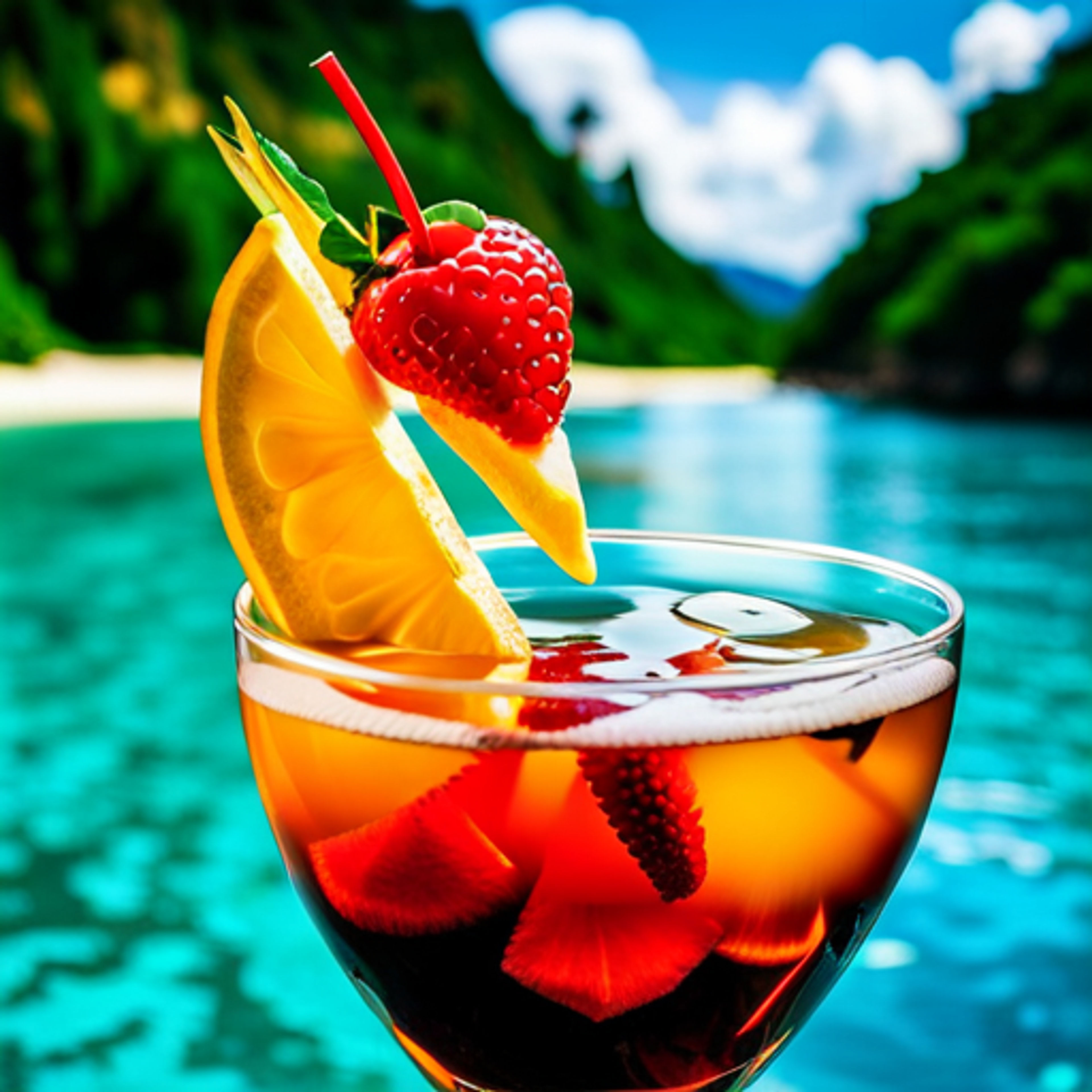 Tropical Eclipse, Exotic tropical cocktail with a surprising savory twist