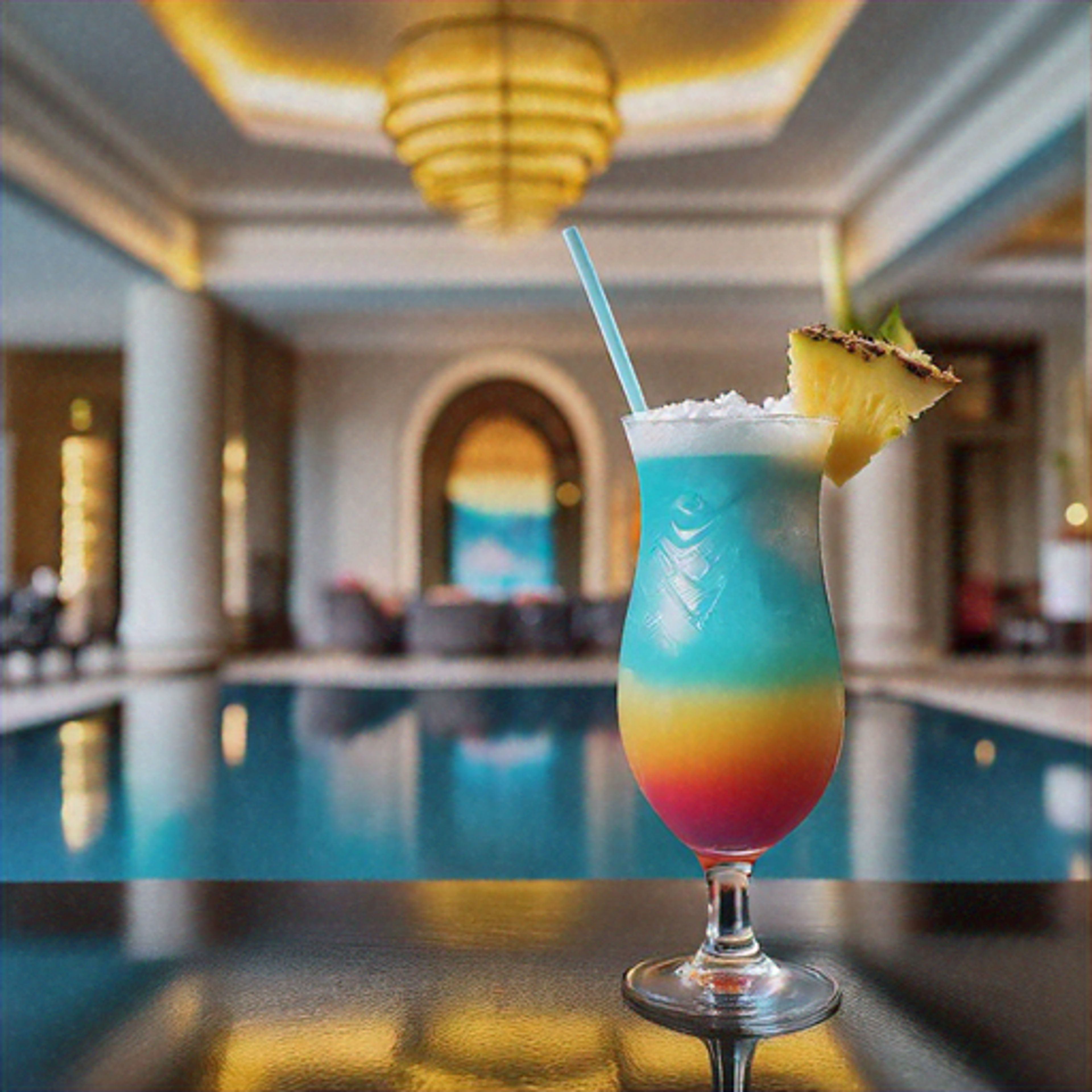 Tropical Frostbite, Frozen cocktail with coconut, banana, and lime