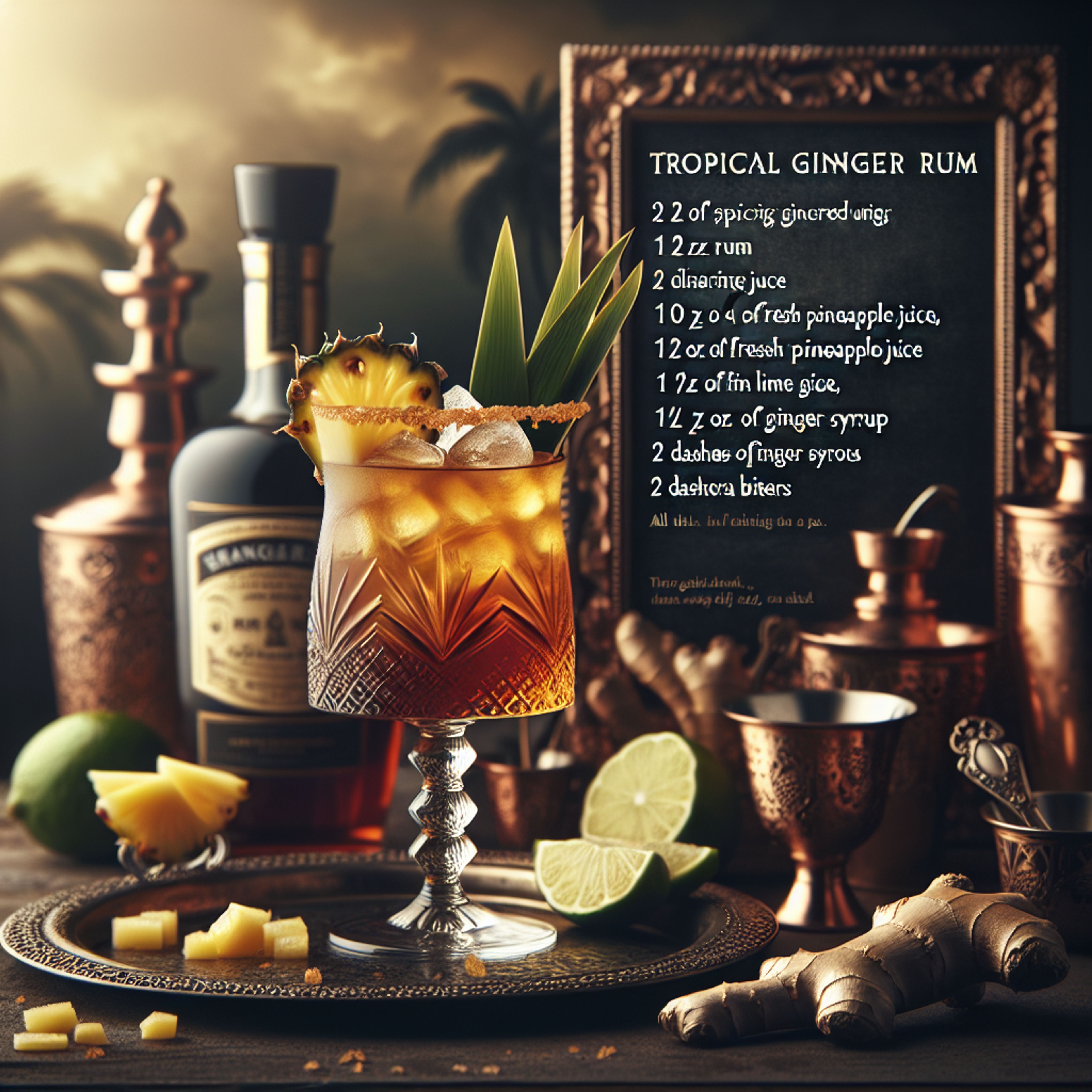 Tropical Gingered Rum, Exhilarating blend of spicy ginger and smooth rum