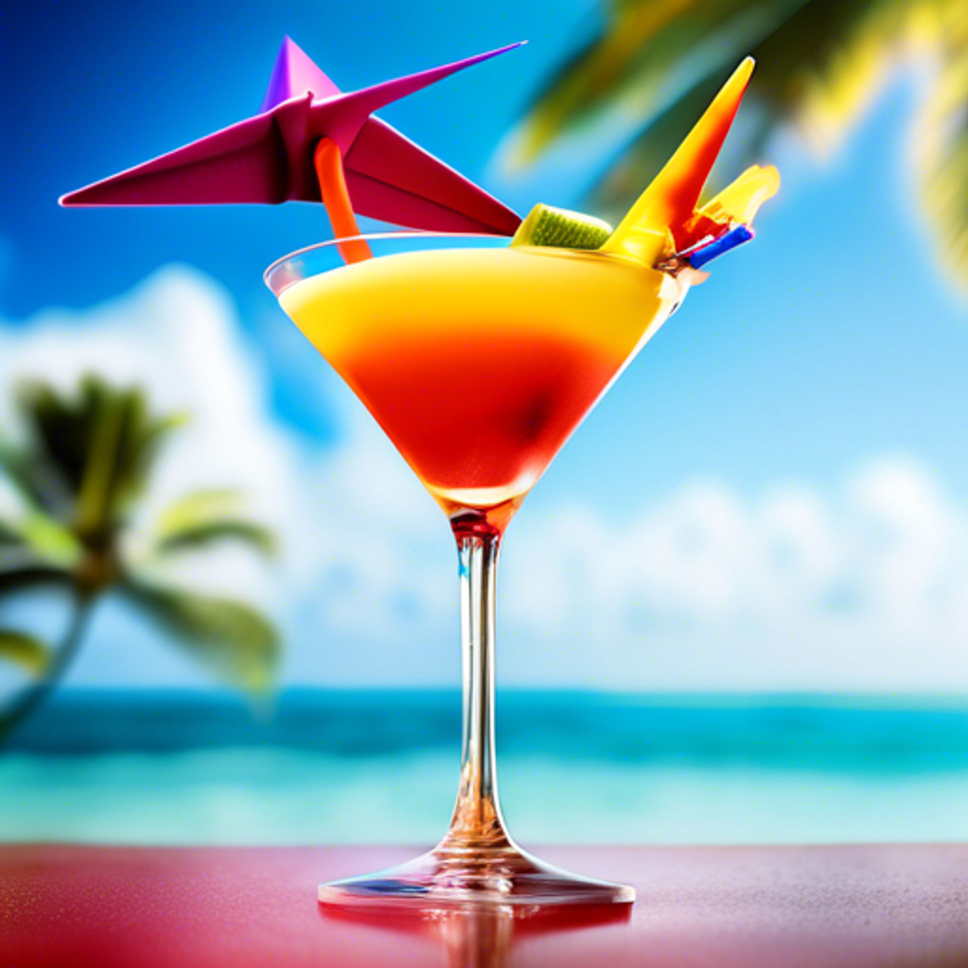 Tropical Paper Plane, Tropical twist on classic Paper Plane cocktail