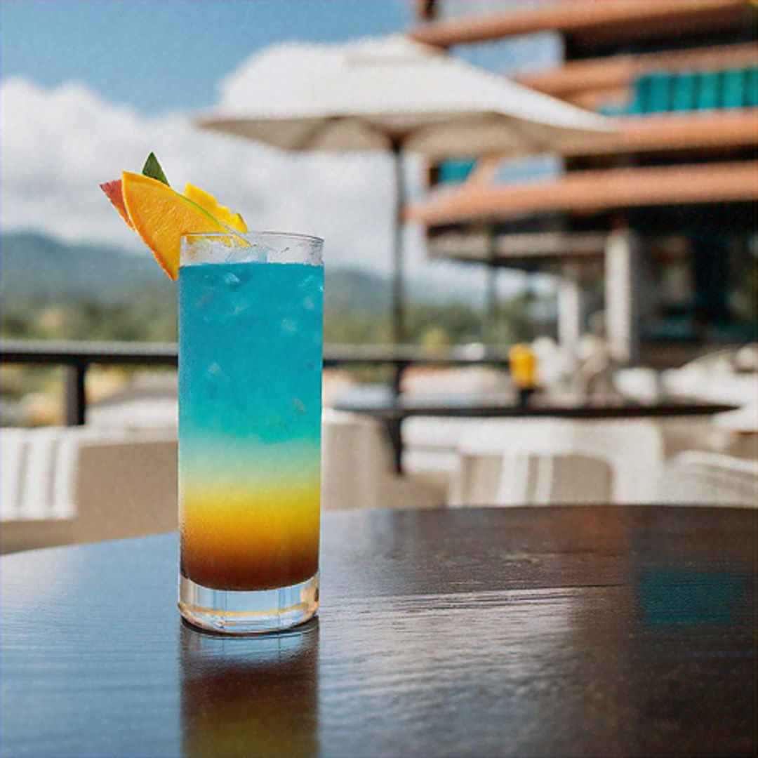 Tropical Sapphire Splash, Tropical cocktail with coconut rum, lemon ...