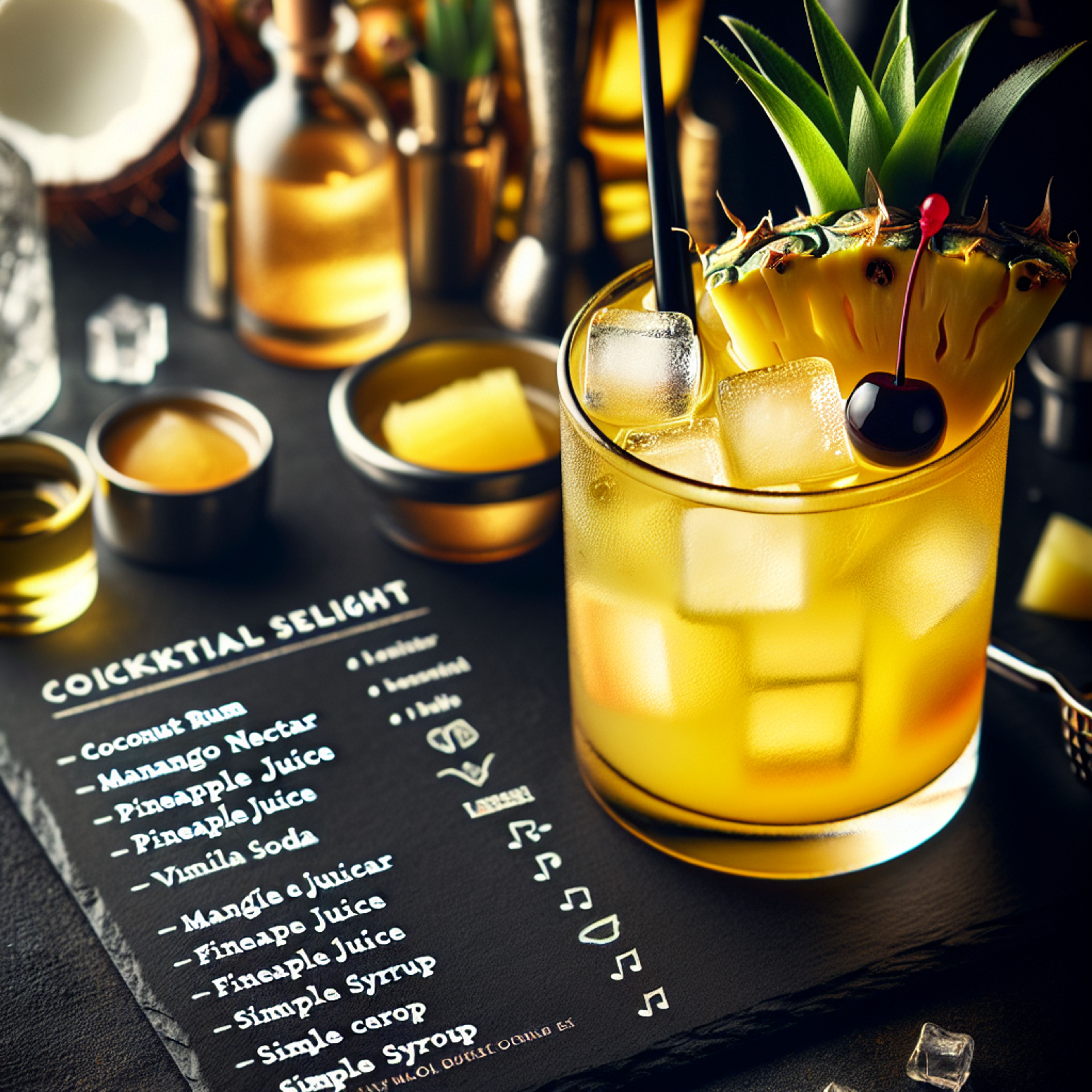 Tropical Sunburst Delight, Refreshing tropical cocktail with coconut ...