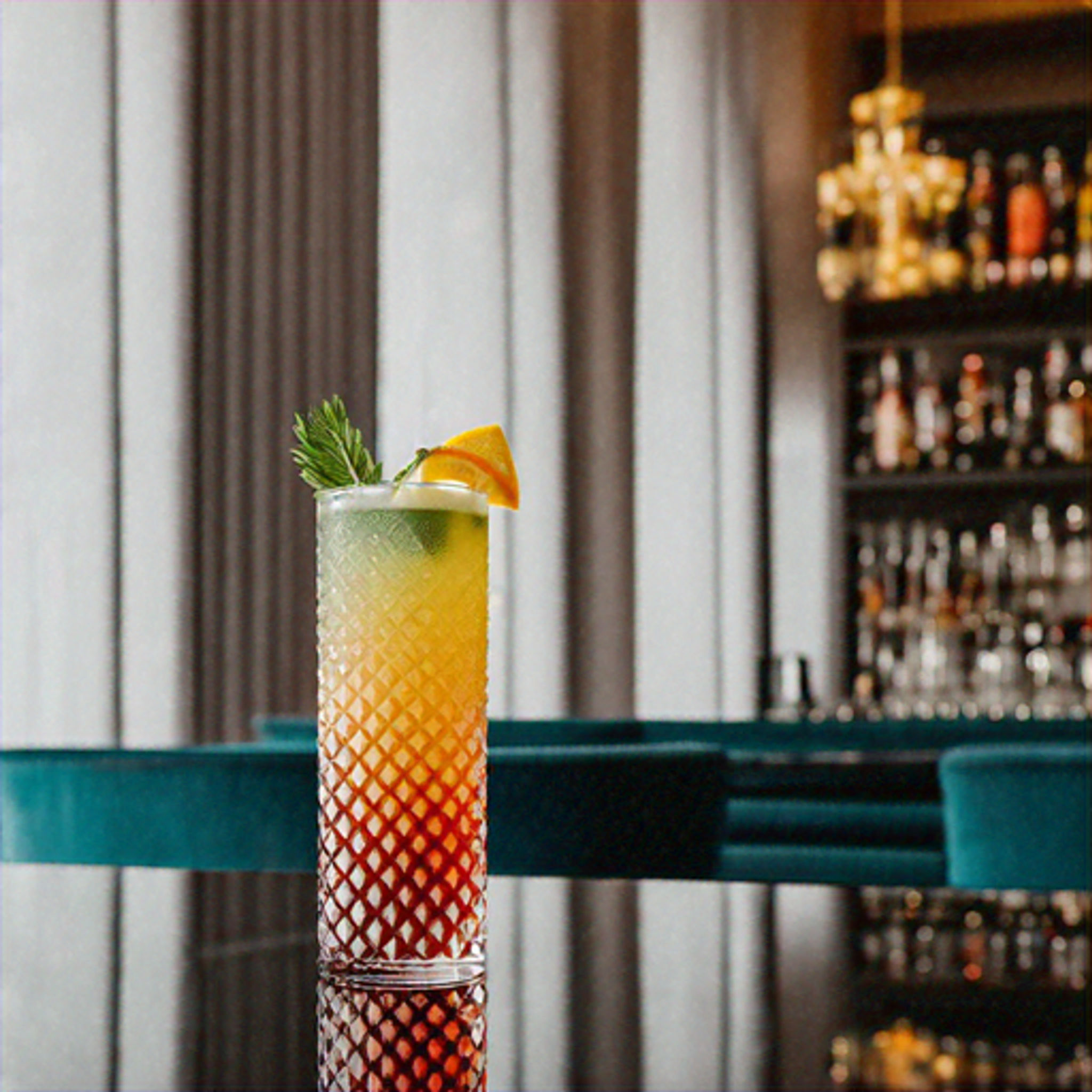 Tropical Tart Tonic, Vibrant and zesty tropical cocktail with Jamaican rum.