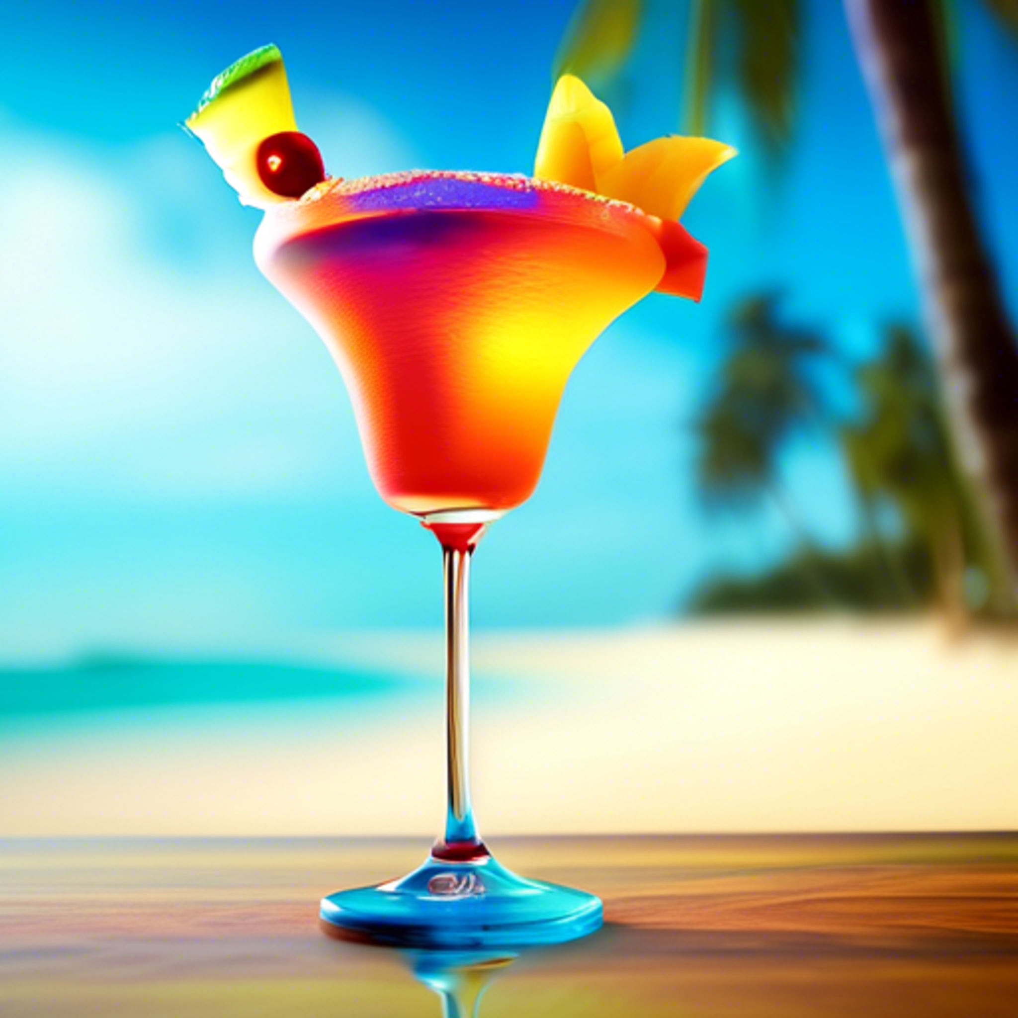 Tropical Twilight Elixir, Exotic tropical cocktail with mint, sweet ...