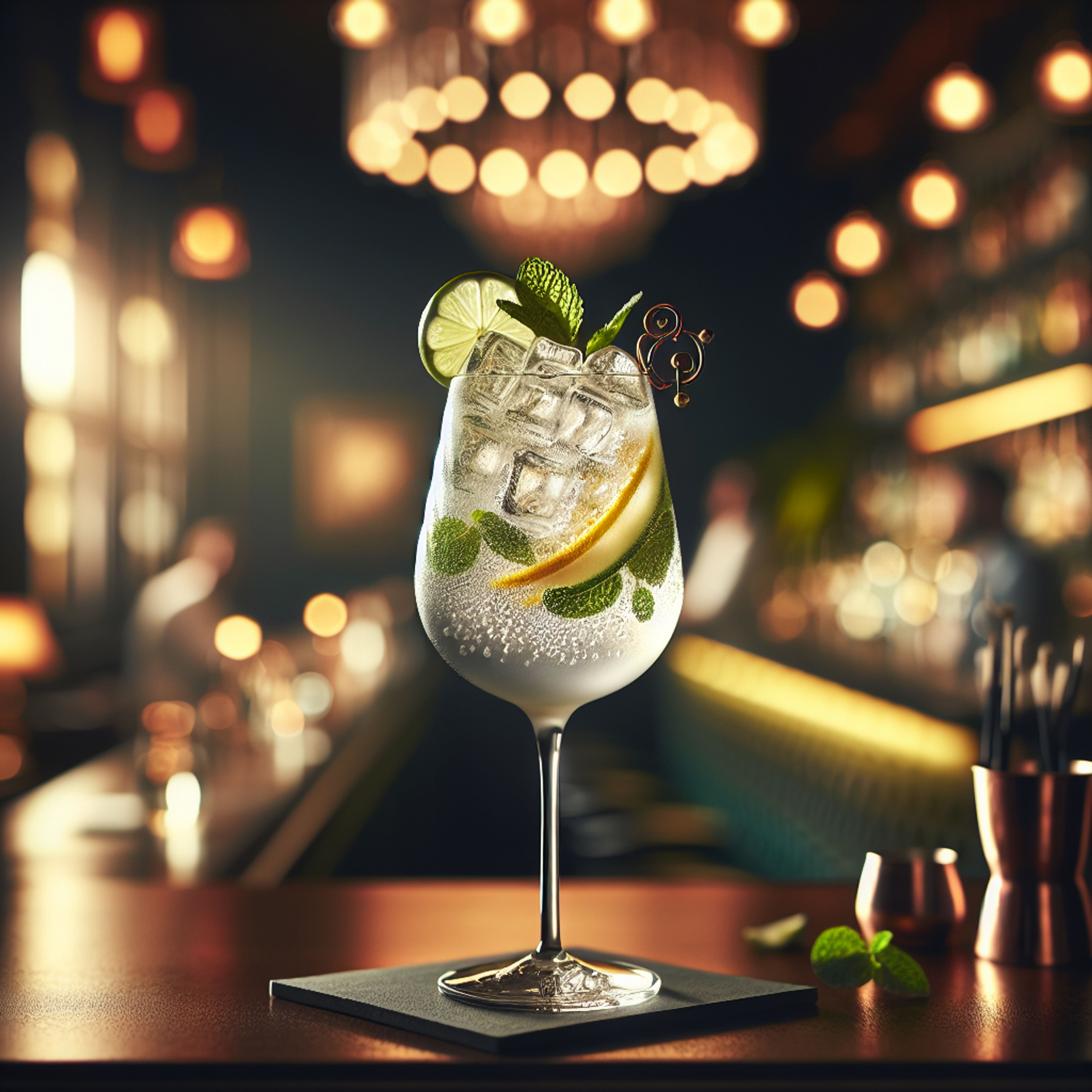 Tropical Twilight Fizz, Effervescent cocktail with cachaça, gin ...