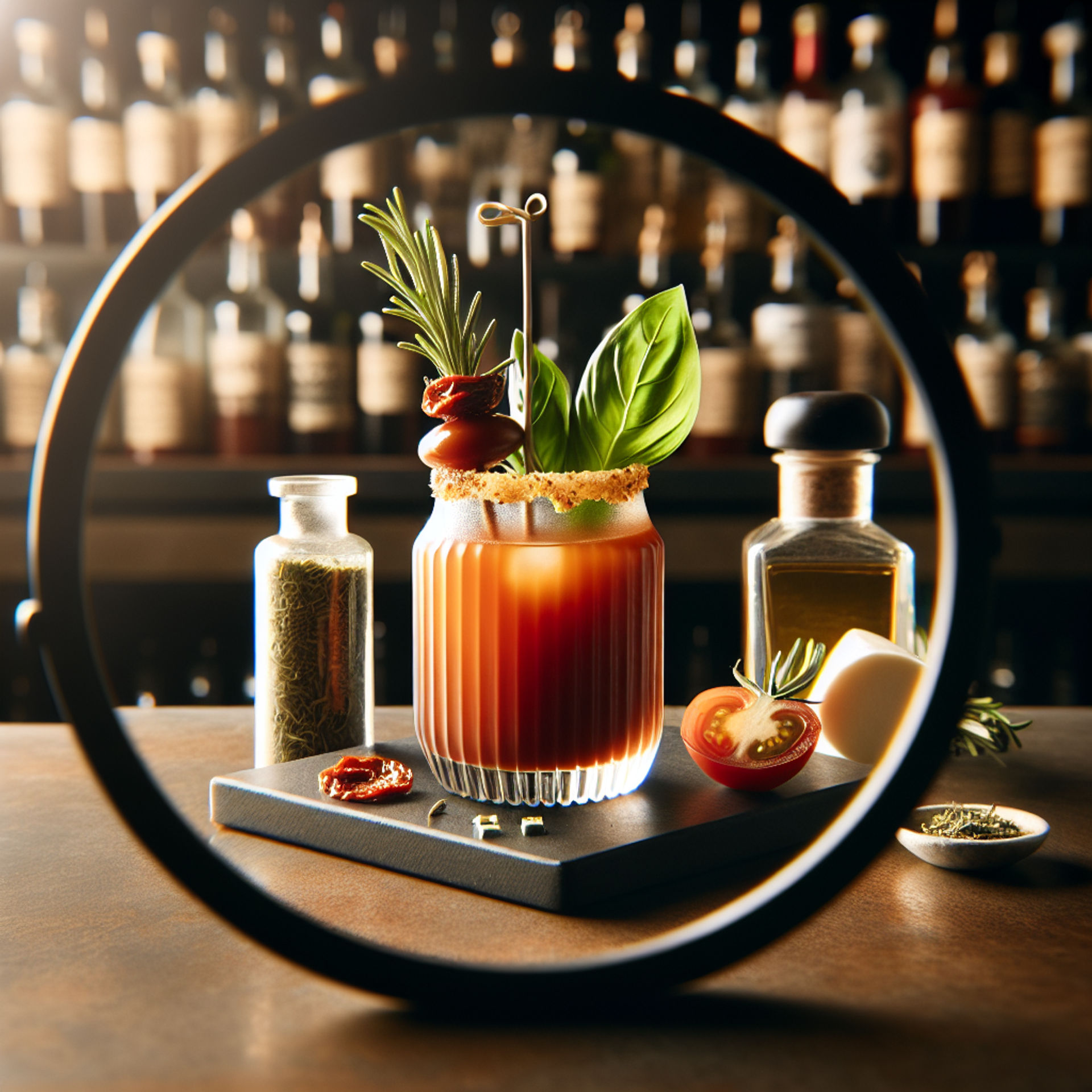Tuscan Sunrise Mary, Savory cocktail with Mediterranean flavors