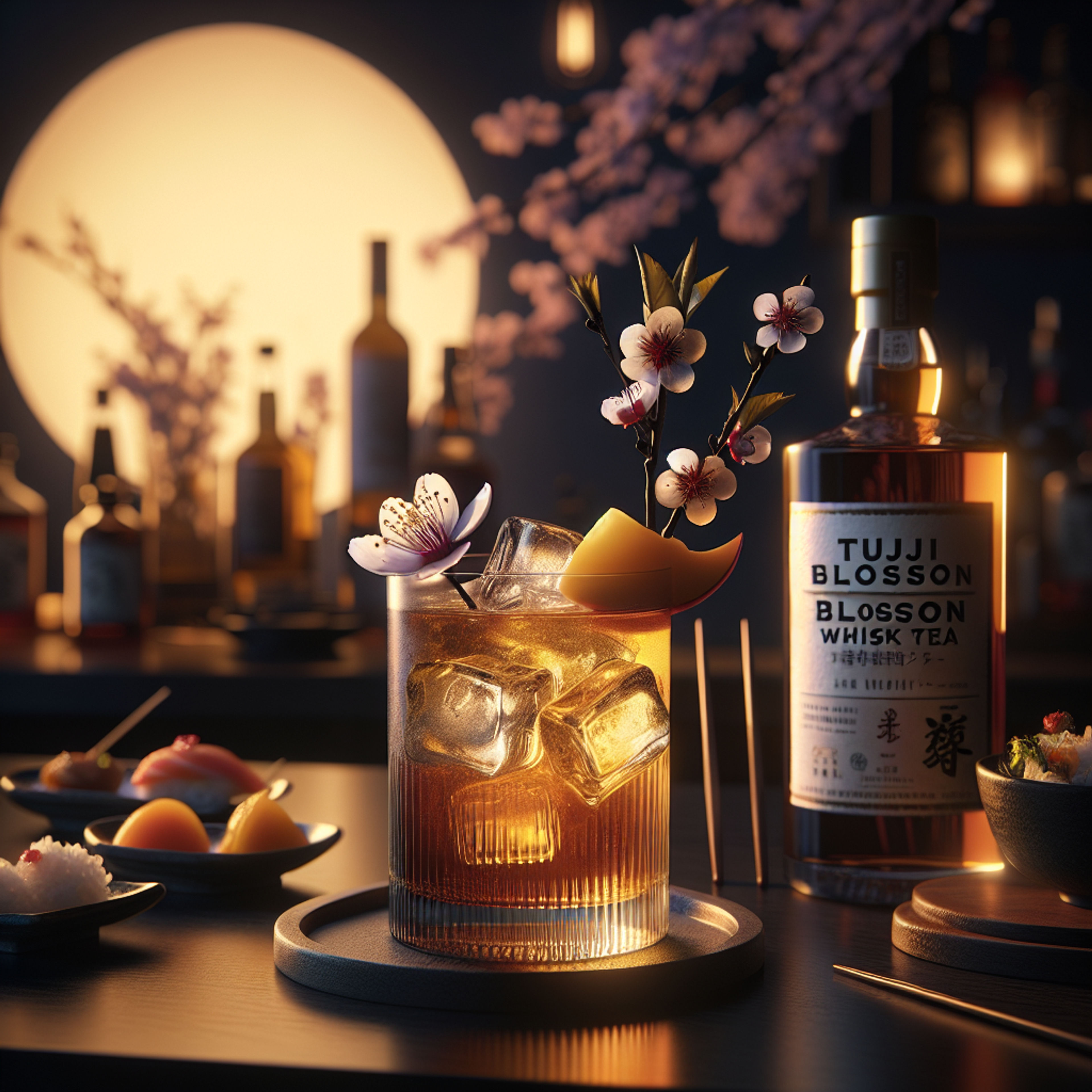 Twilight Blossom Whisky Tea, Enchanting cocktail with whisky, tea ...