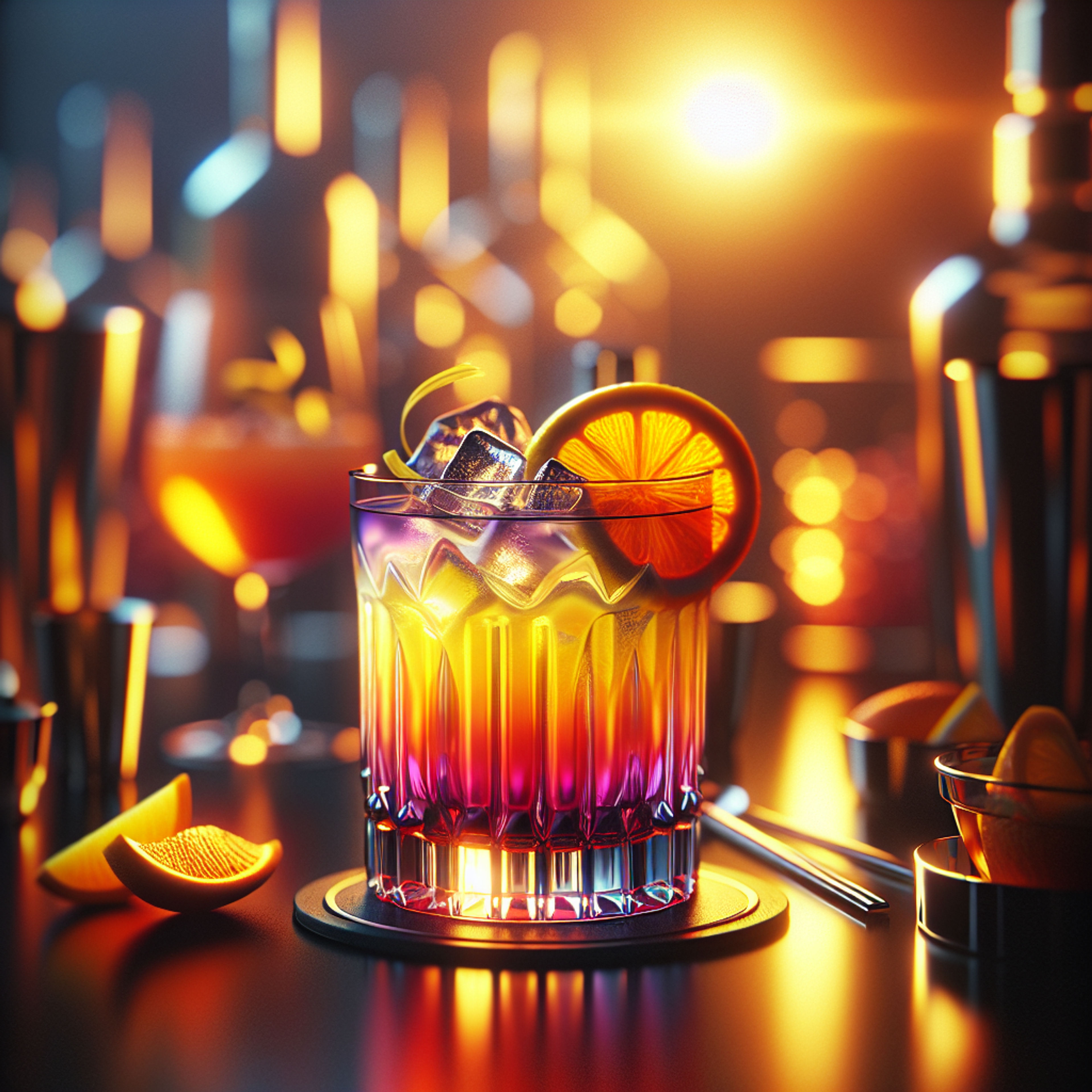 Twilight Citrus Whirl, A refreshing cocktail with sweet and sour notes