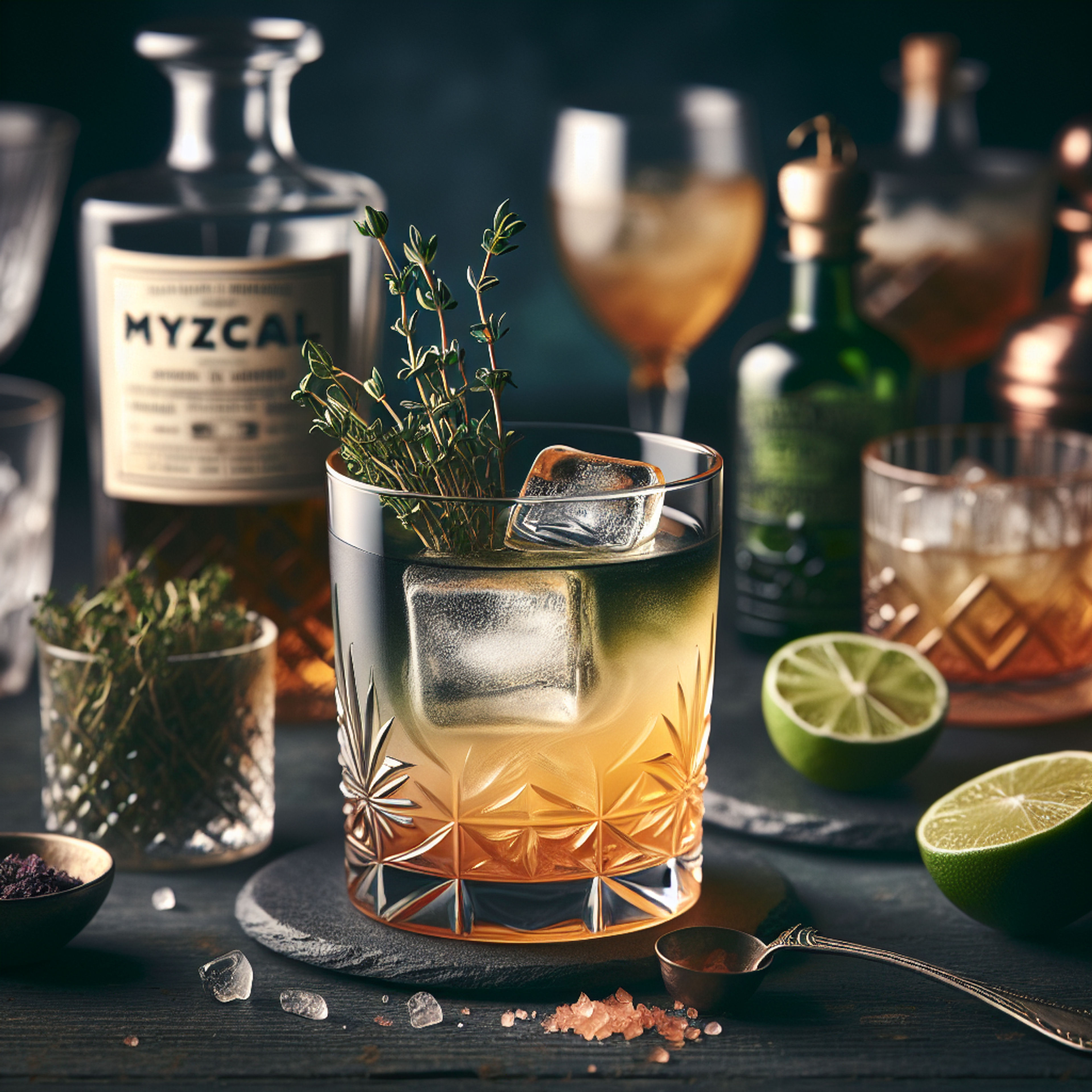 Twilight Mystic, Cocktail with smoky and herbal flavors