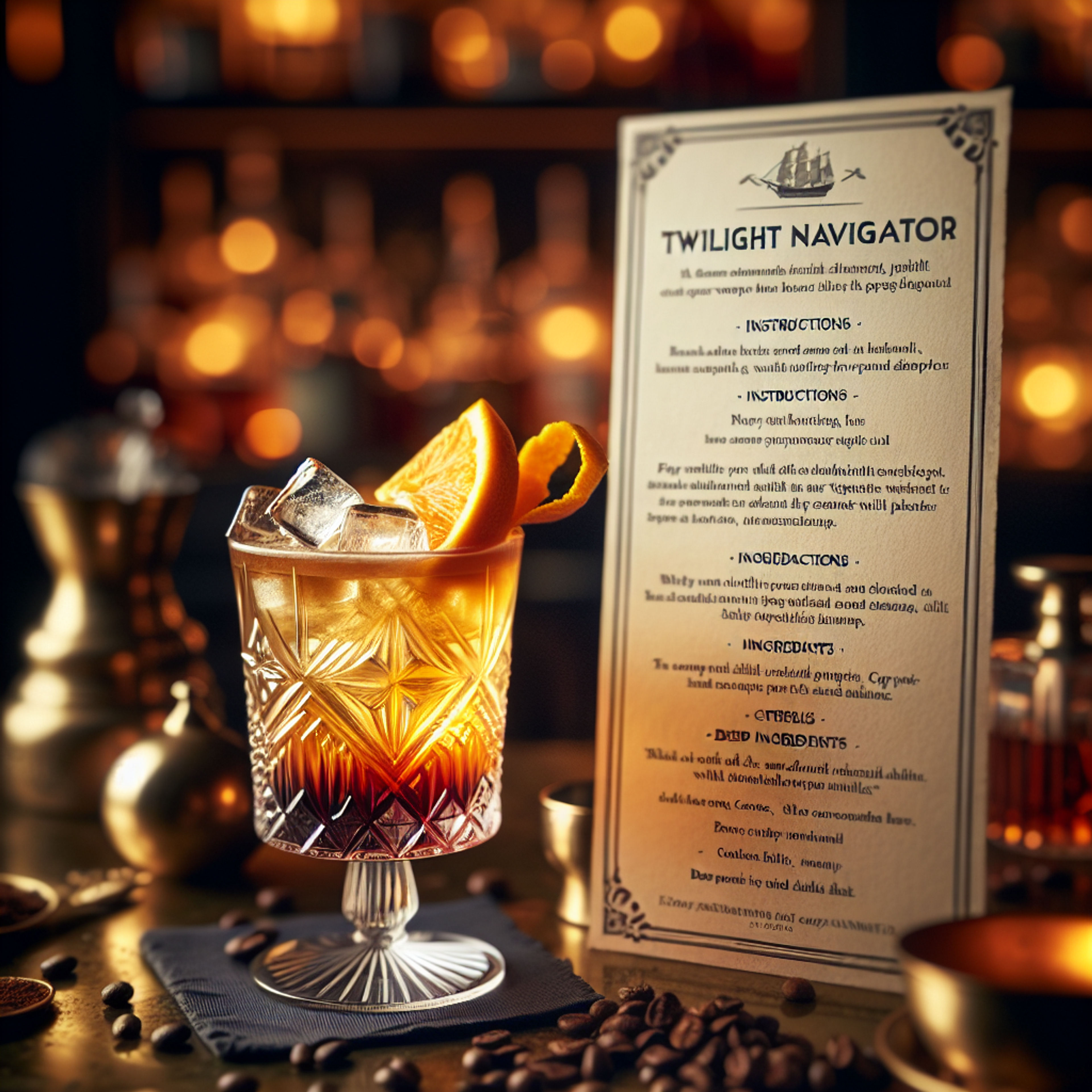 Twilight Navigator, A multi-layered cocktail experience