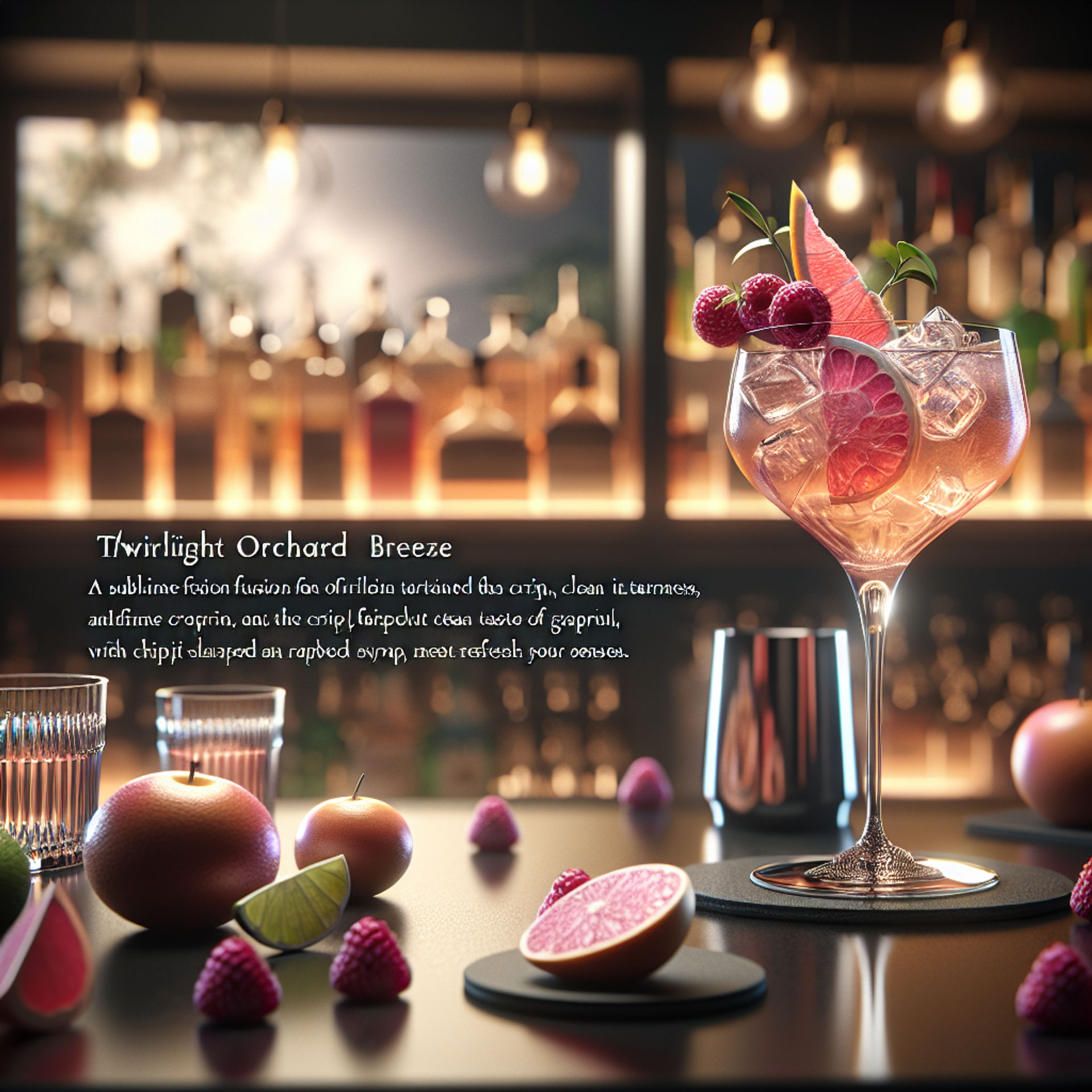 Twilight Orchard Breeze, Fruity, tart, and refreshing vodka cocktail