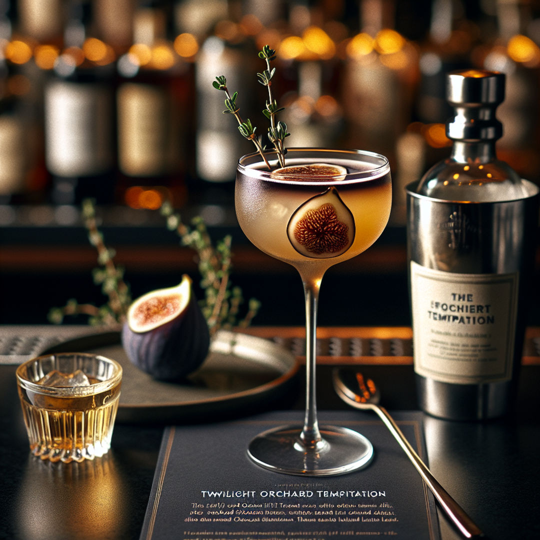 Twilight Orchard Temptation, Seductive cocktail with Figcello and ...