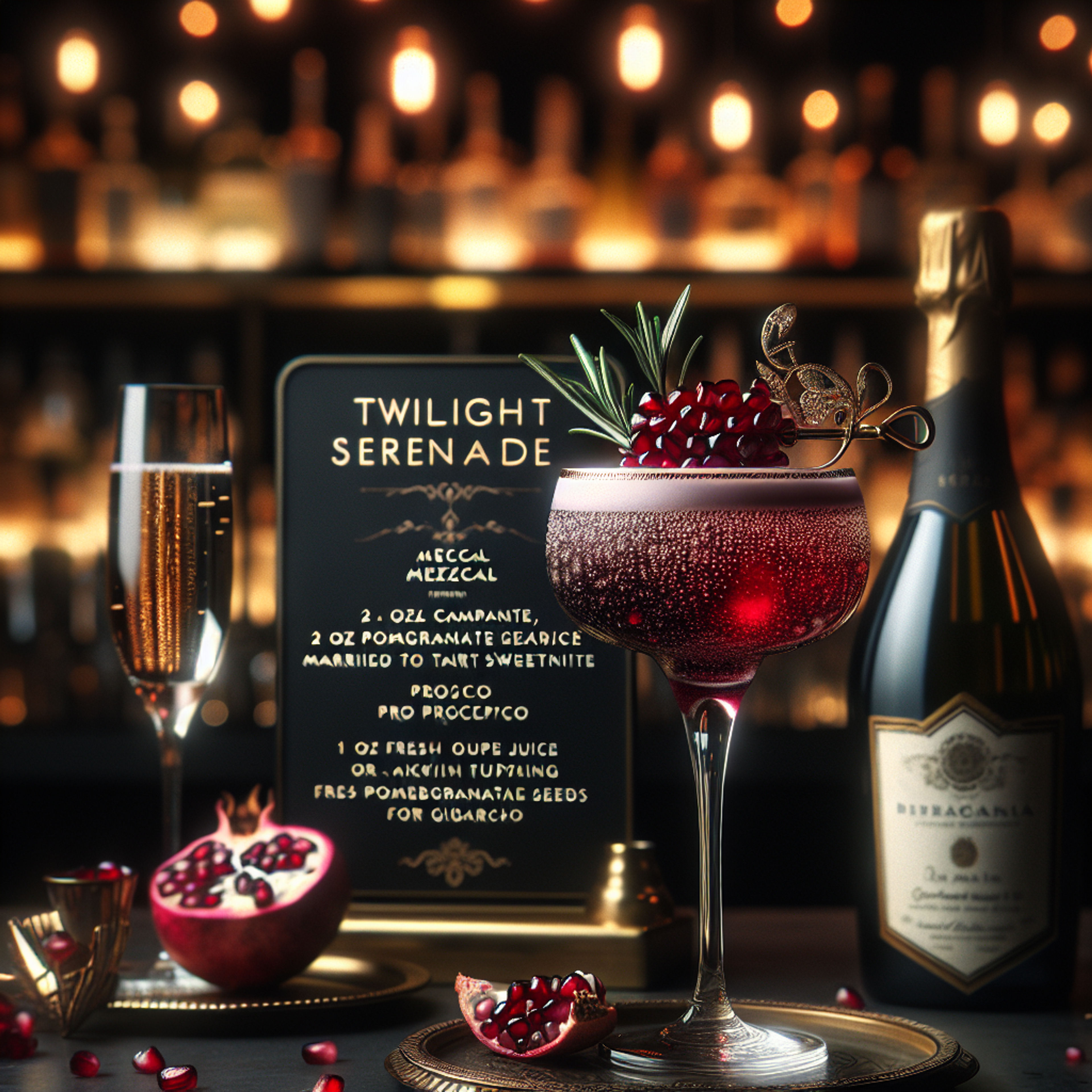 Twilight Serenade, sophisticated, effervescent cocktail with mezcal and ...