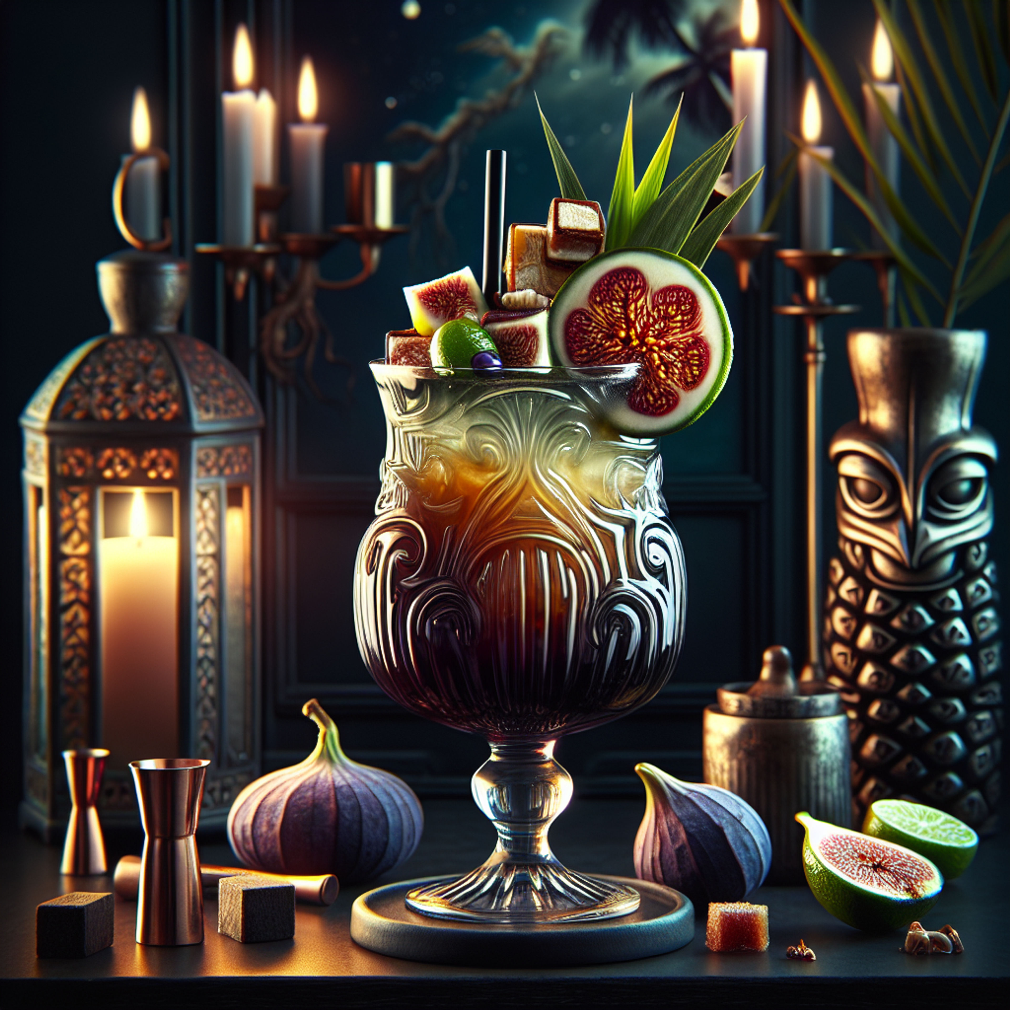 Twilight Tiki Punch, Enchanting blend of fig, amaro, rum, and bourbon ...