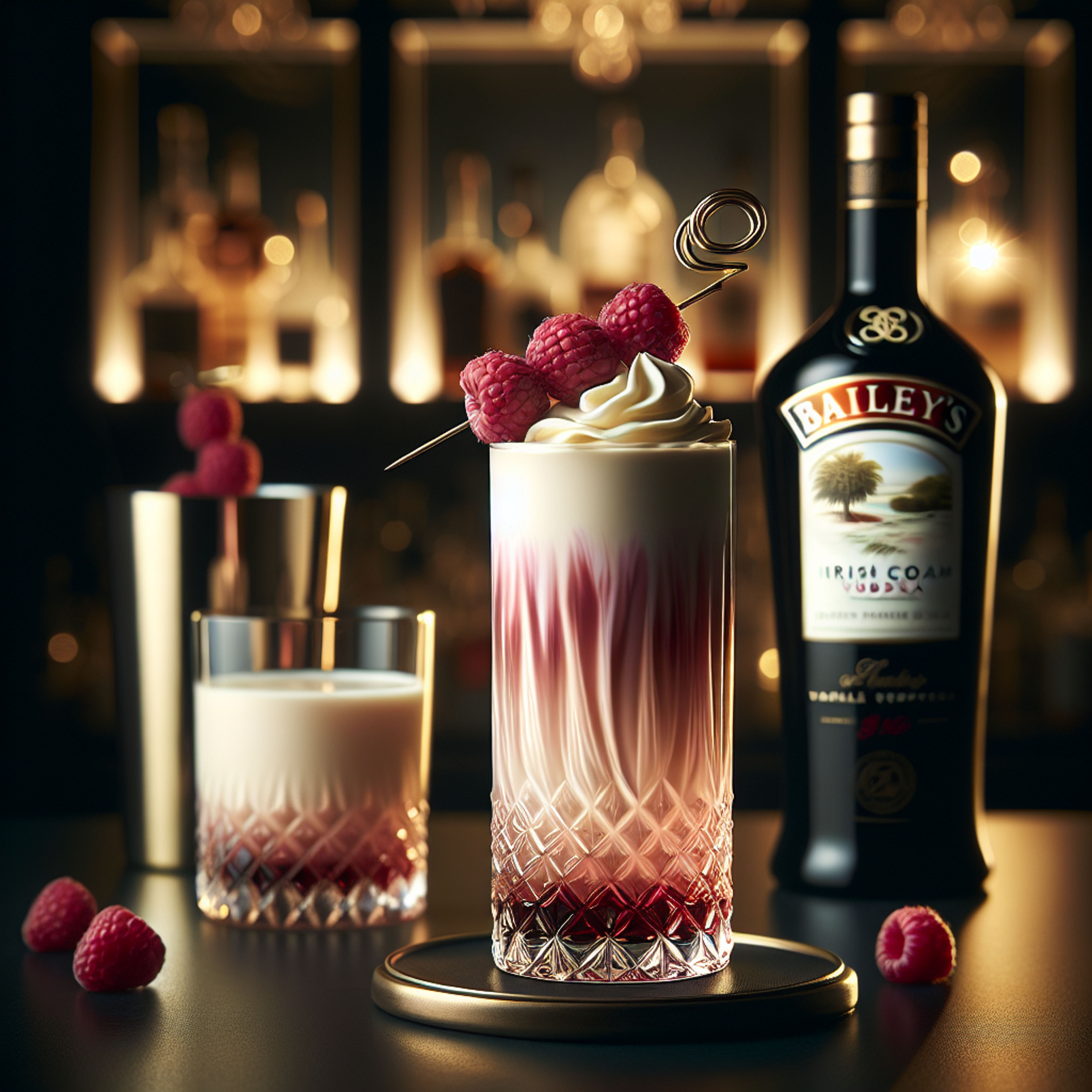 Twilight Whisper, Indulgent, velvety cocktail with Bailey's, raspberry ...
