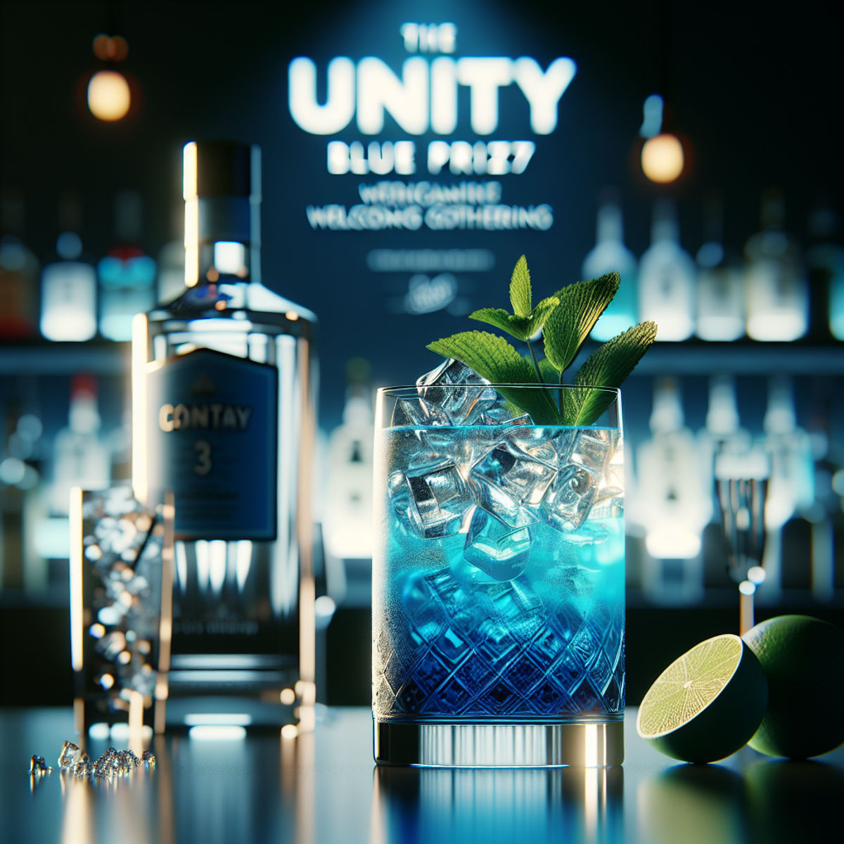 Unity Blue Spritz, Vibrant, refreshing cocktail symbolizing strength ...