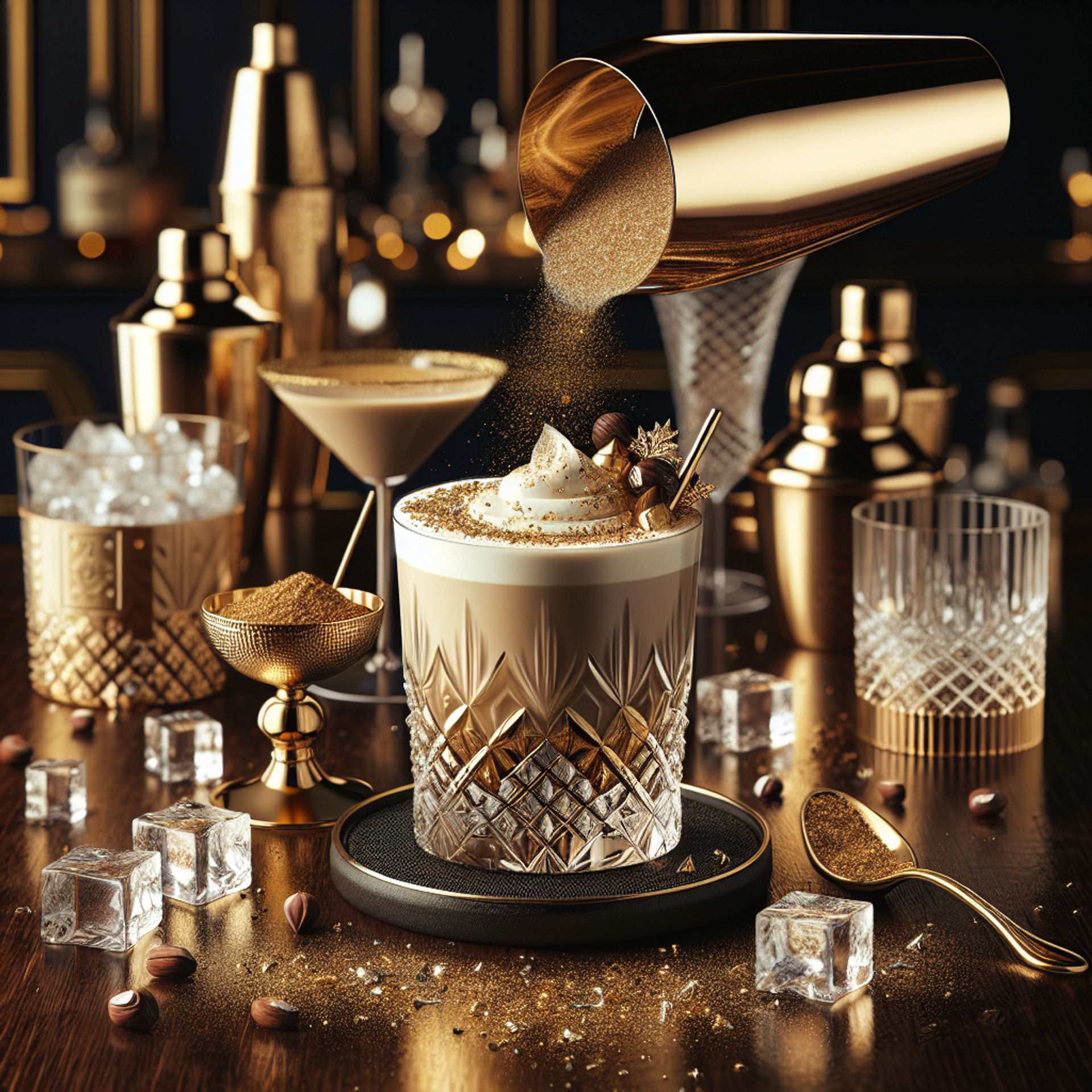 Velvet Goldmine, Rich, creamy cocktail with aged rum and coconut cream