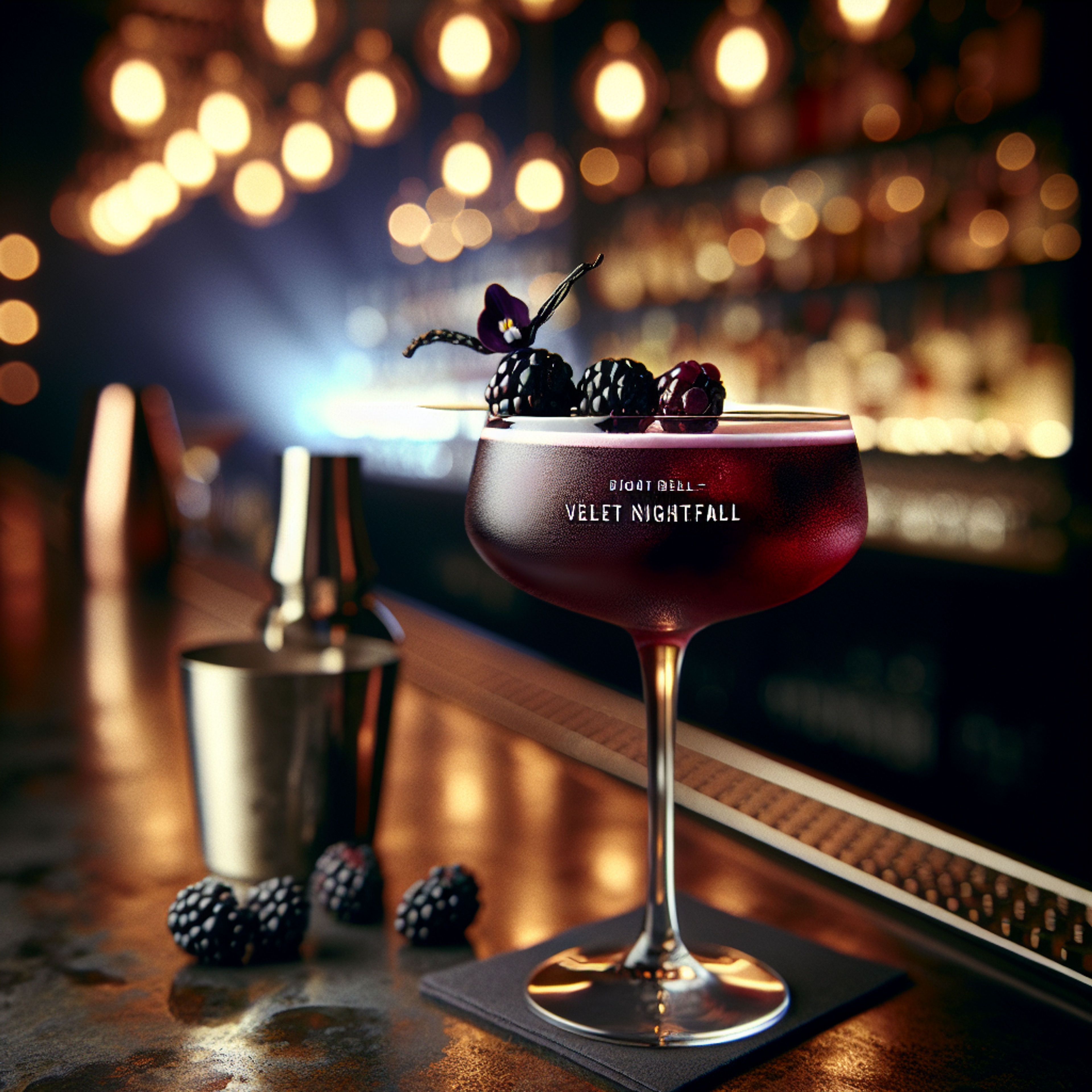 Velvet Nightfall, Sophisticated cocktail with Pinot Noir, blackberry ...