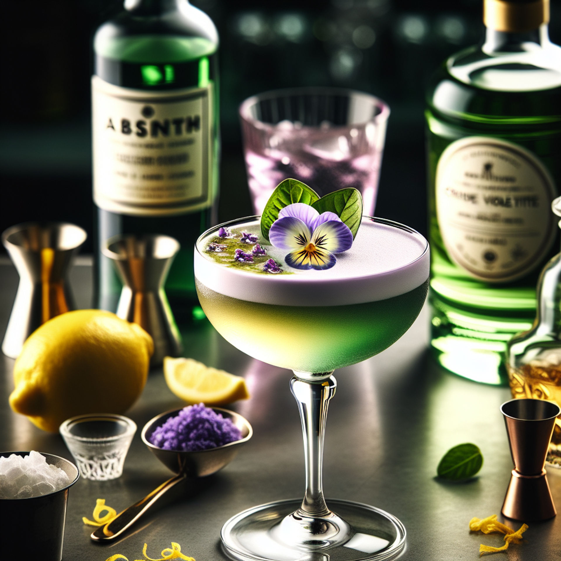 Violet Moonrise, Earthy absinth meets sweet crème de violette in a ...