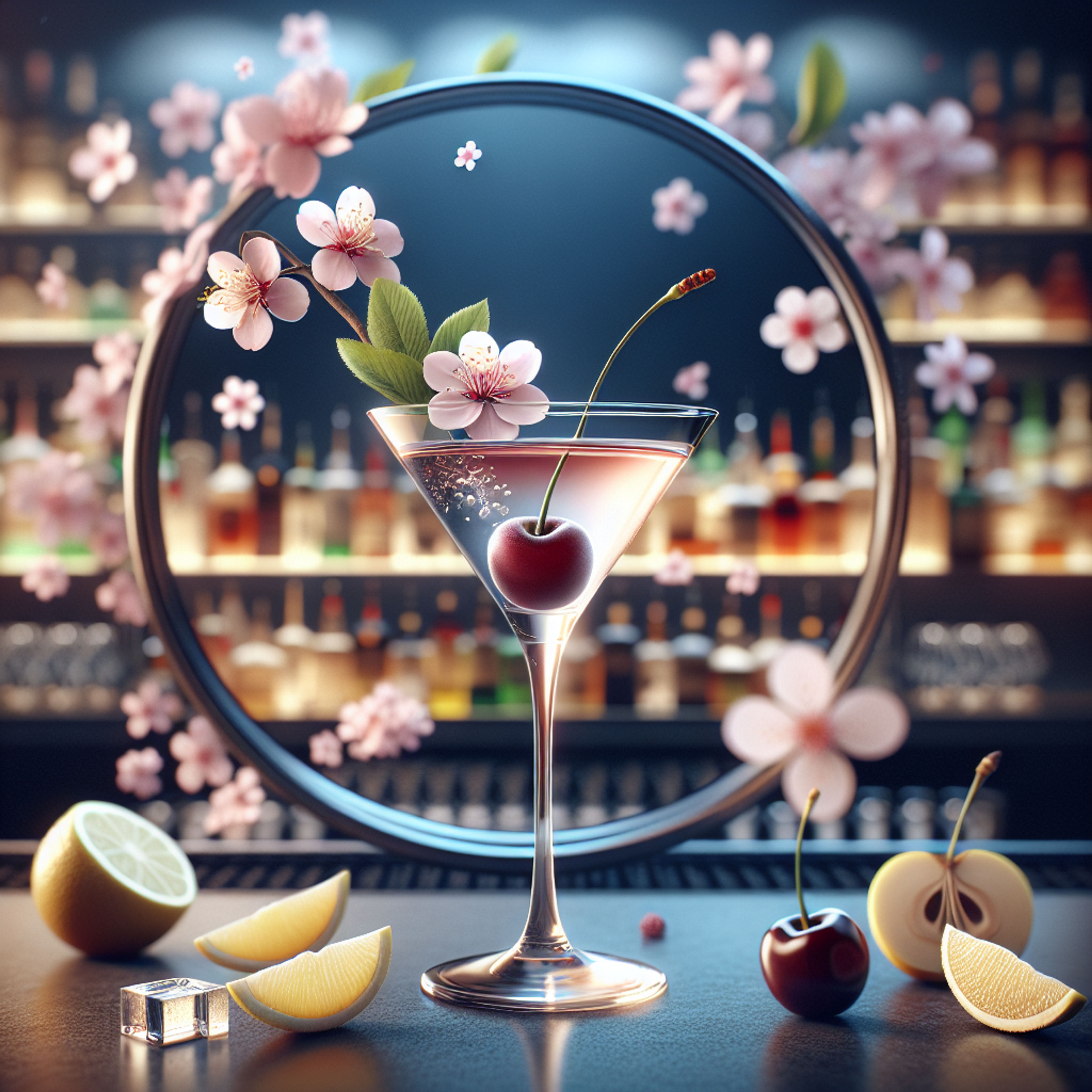 Vodka Cherry Blossom Martini, Vodka cherry martini with almond and ...