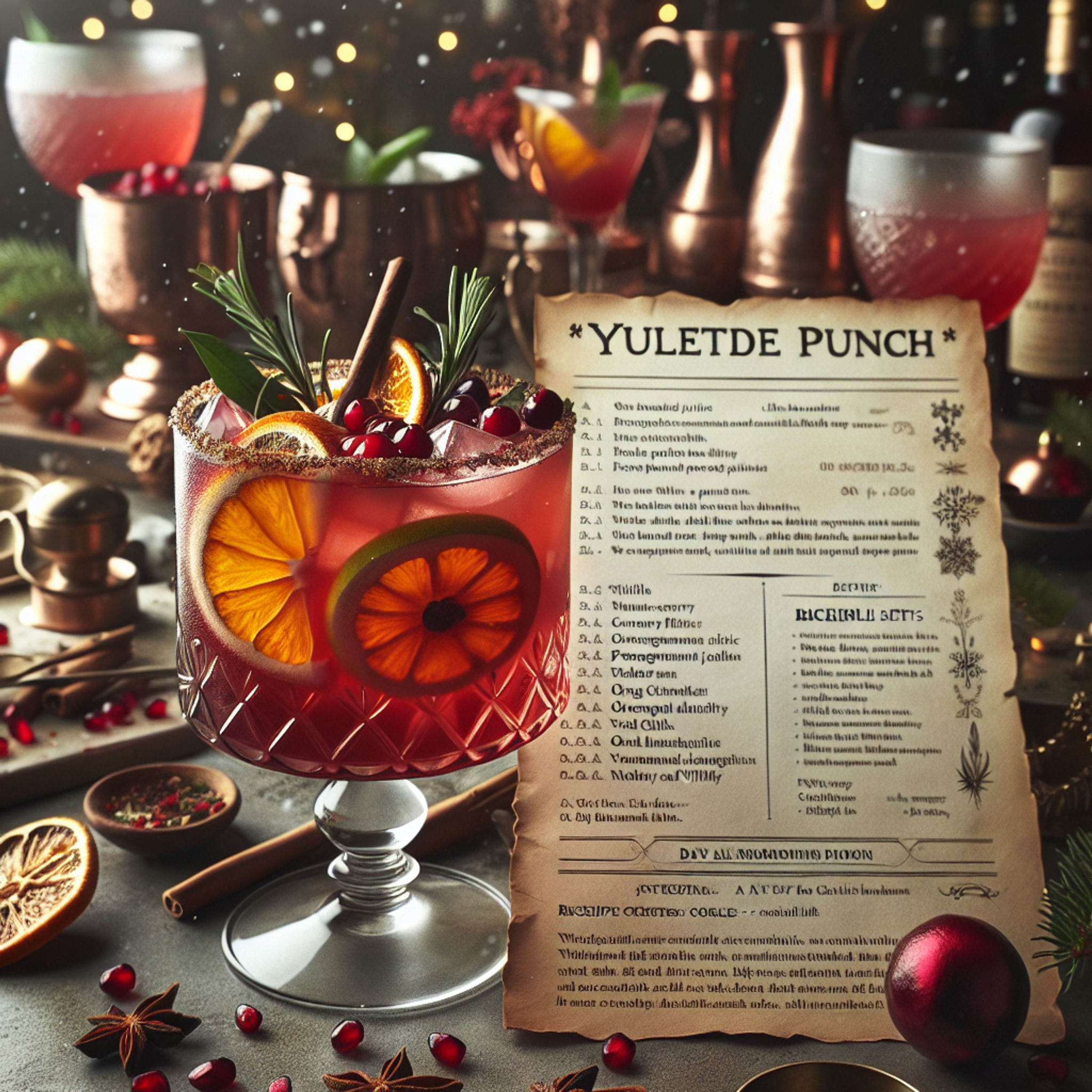 Yuletide Punch, Vibrant winter punch with cranberry, pomegranate ...