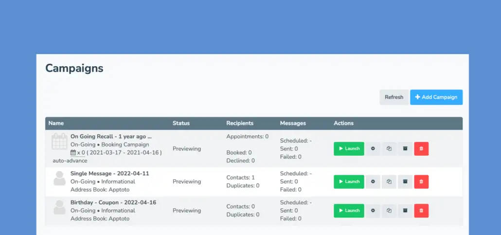 Address Book Campaigns