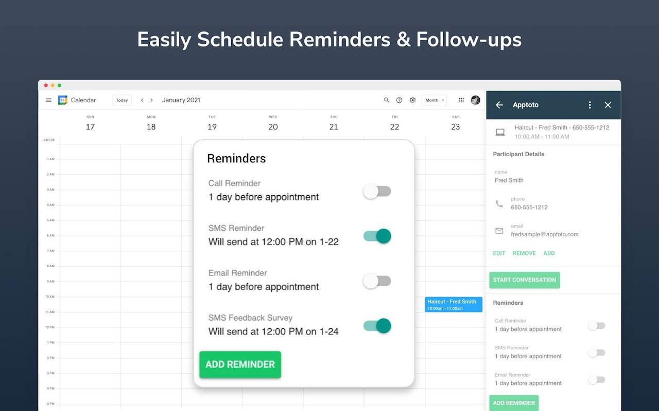 Apptoto's Google Calendar Add-On