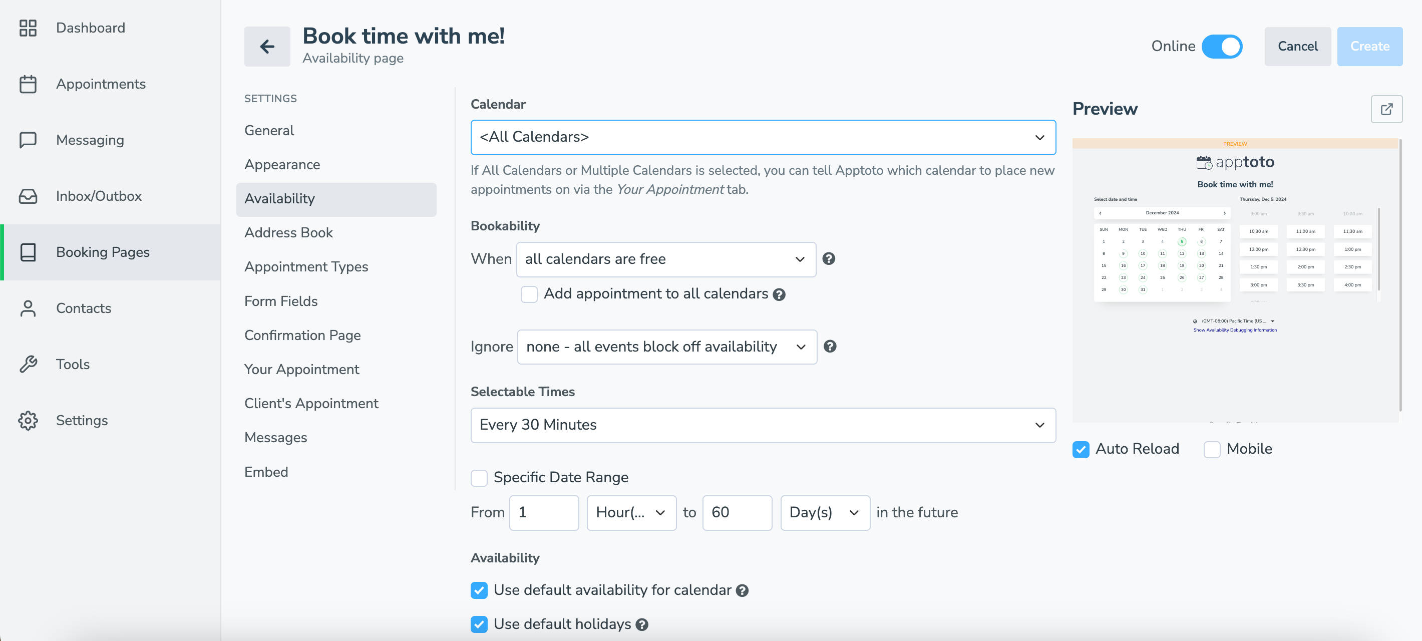 Availability Settings | Specify When Clients Can Schedule With You