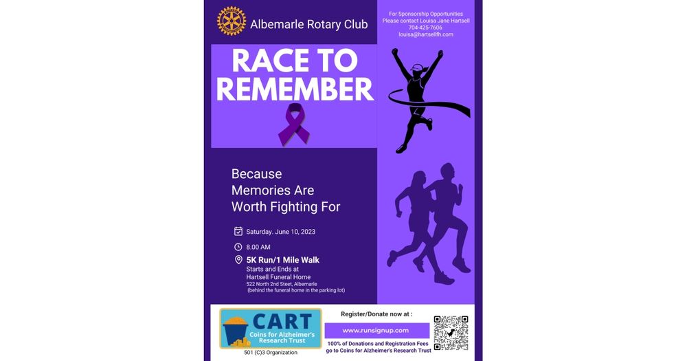 Alzheimer's Charity Race to Remember 5k and 1 Mile Walk presented by ...