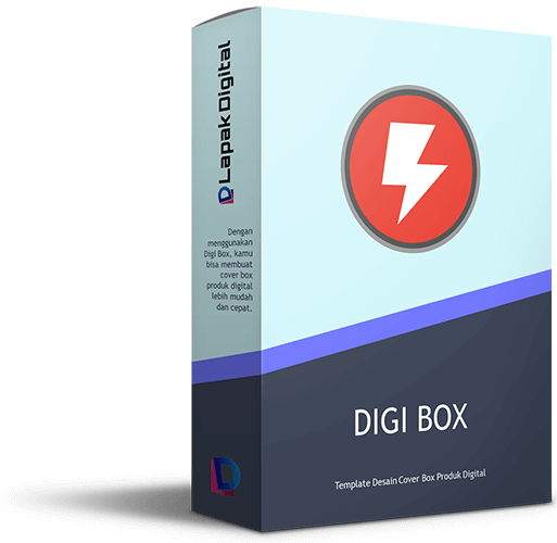 3D Cover Box Template Desain Produk Digital - Digi Box