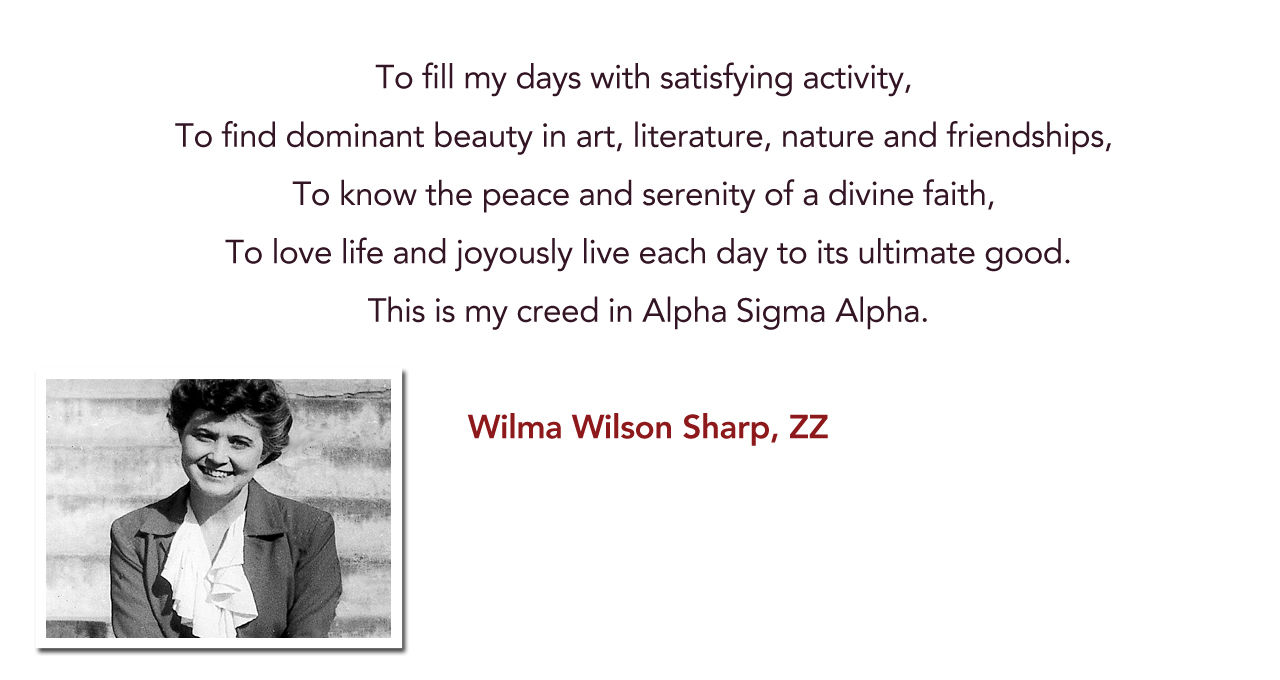Creed of Alpha Sigma Alpha written - Alpha Sigma Alpha