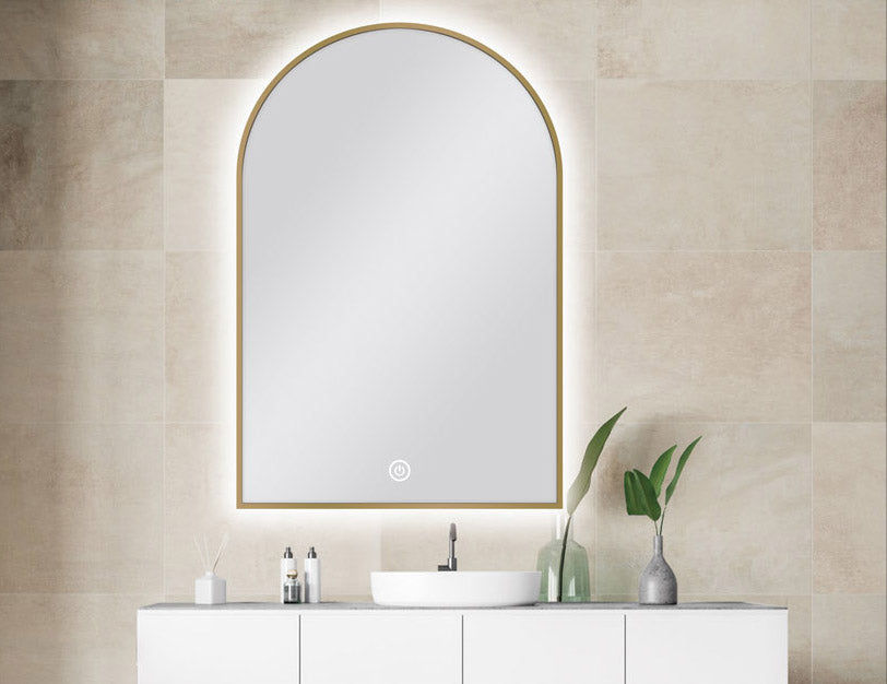 TS Framed Arch LED Mirror 600x900mm - 4 Colours - Melbourne Bathroom Shop