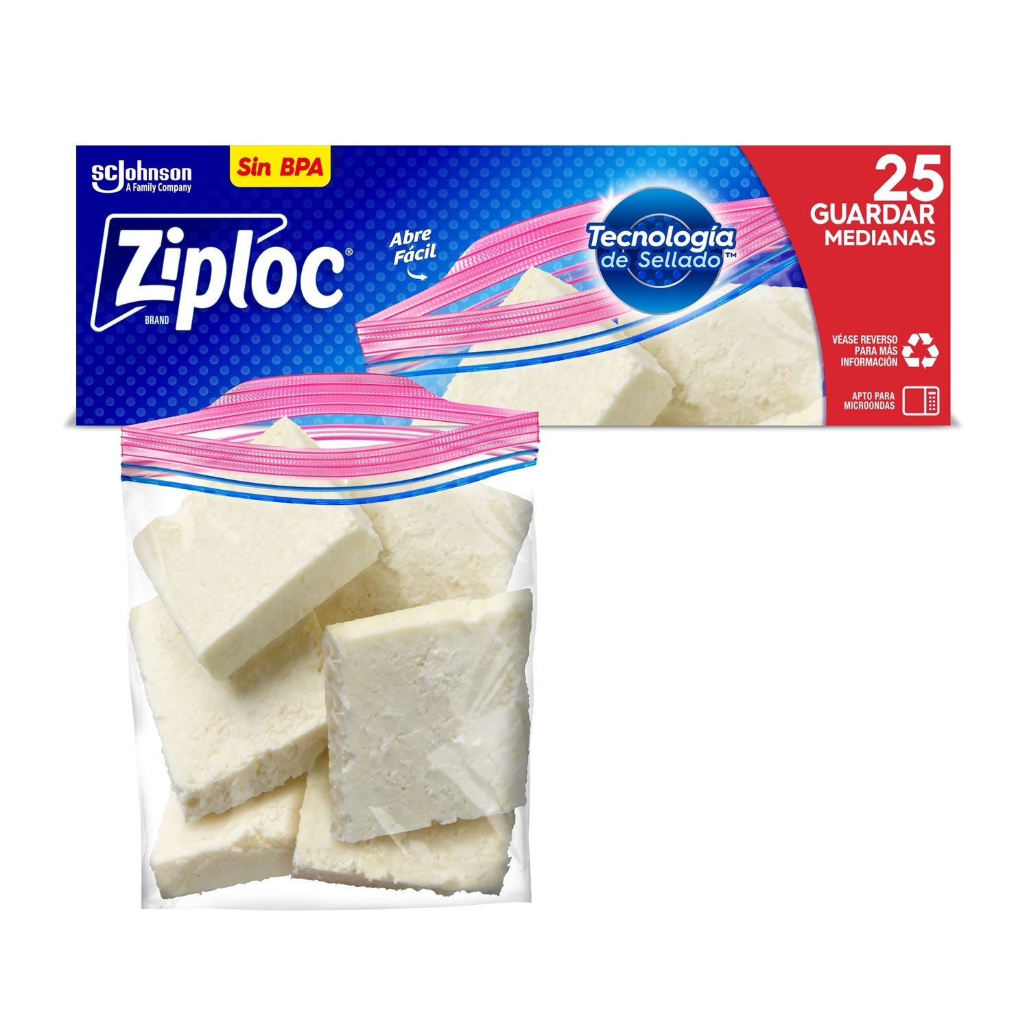 Bolsa Multiuso Cuarto Ziploc Caja 25 Unid | Auto Mercado