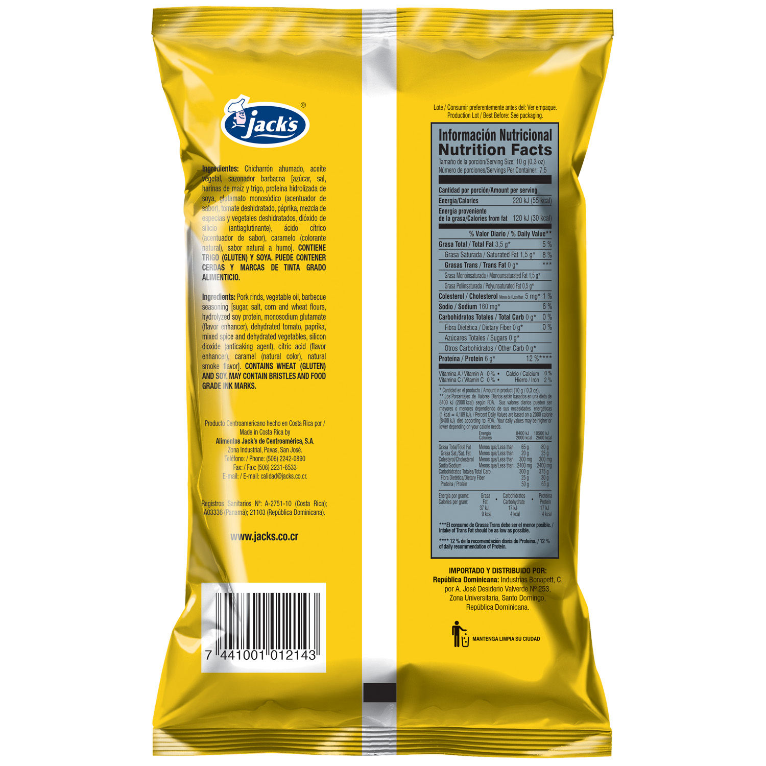 Bocadillo Chicharron Bbq Jacks Paquete 75 G | Auto Mercado