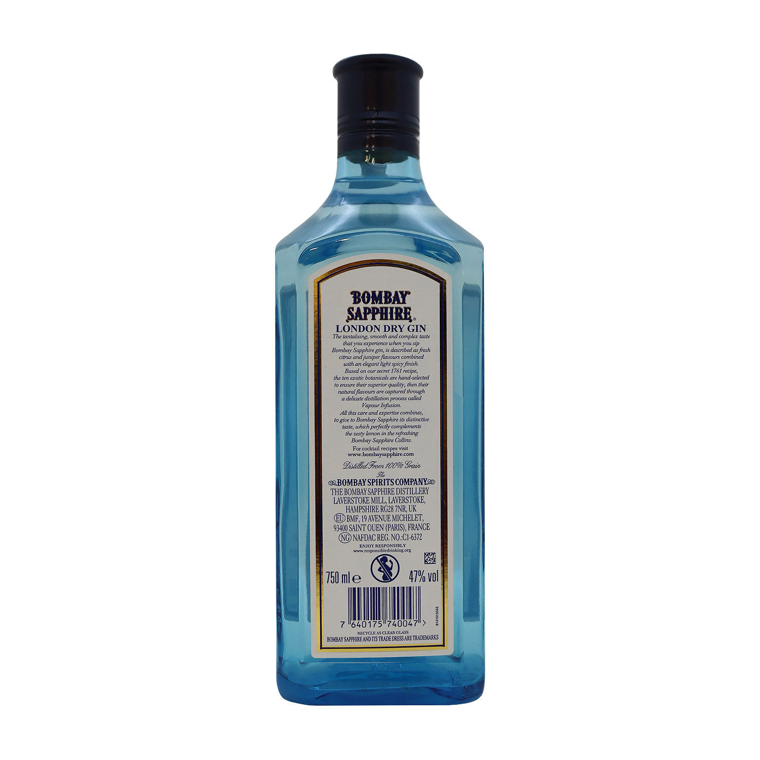 Ginebra Premium Bombay Sapphire Botella 750 Ml | Auto Mercado