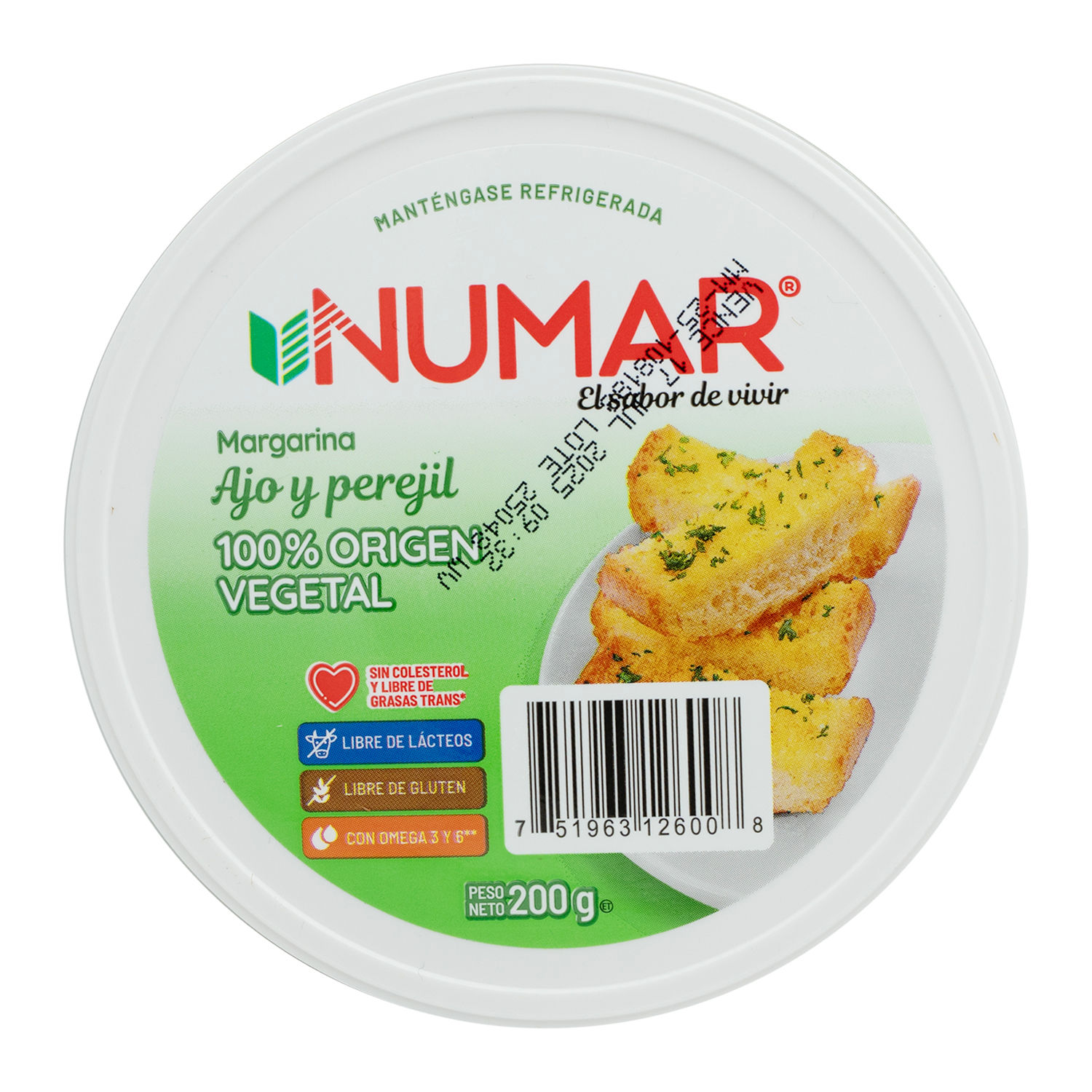 Margarina Regular Ajo Numar Envase 200 G | Auto Mercado
