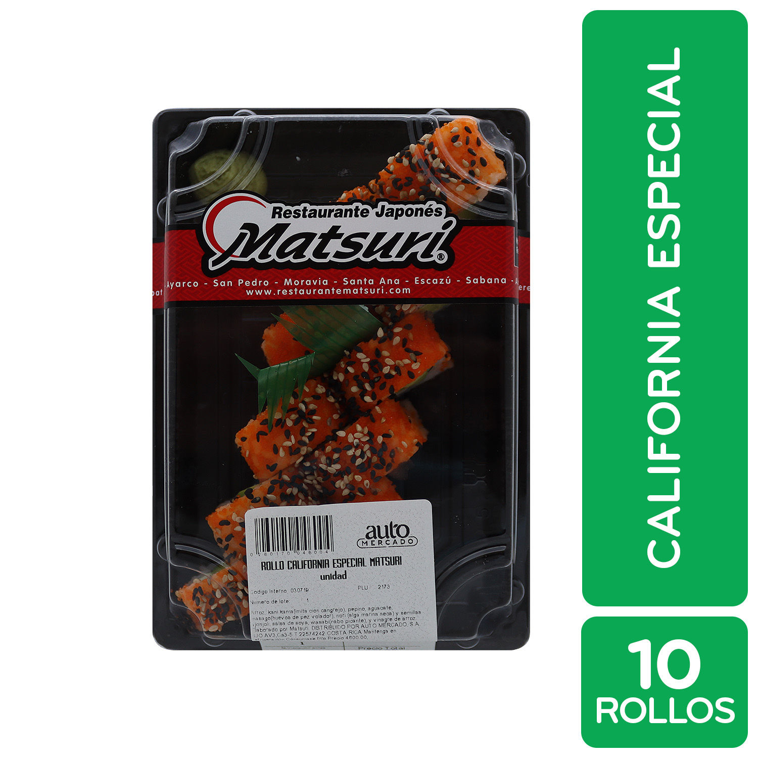 Sushi Rollo California Especial 10 Piezas Matsuri Unidad | Auto Mercado