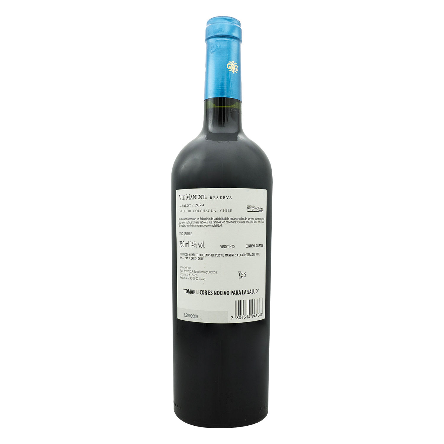 Vino Tinto Chile Merlot Reserva Viu Manent | Auto Mercado