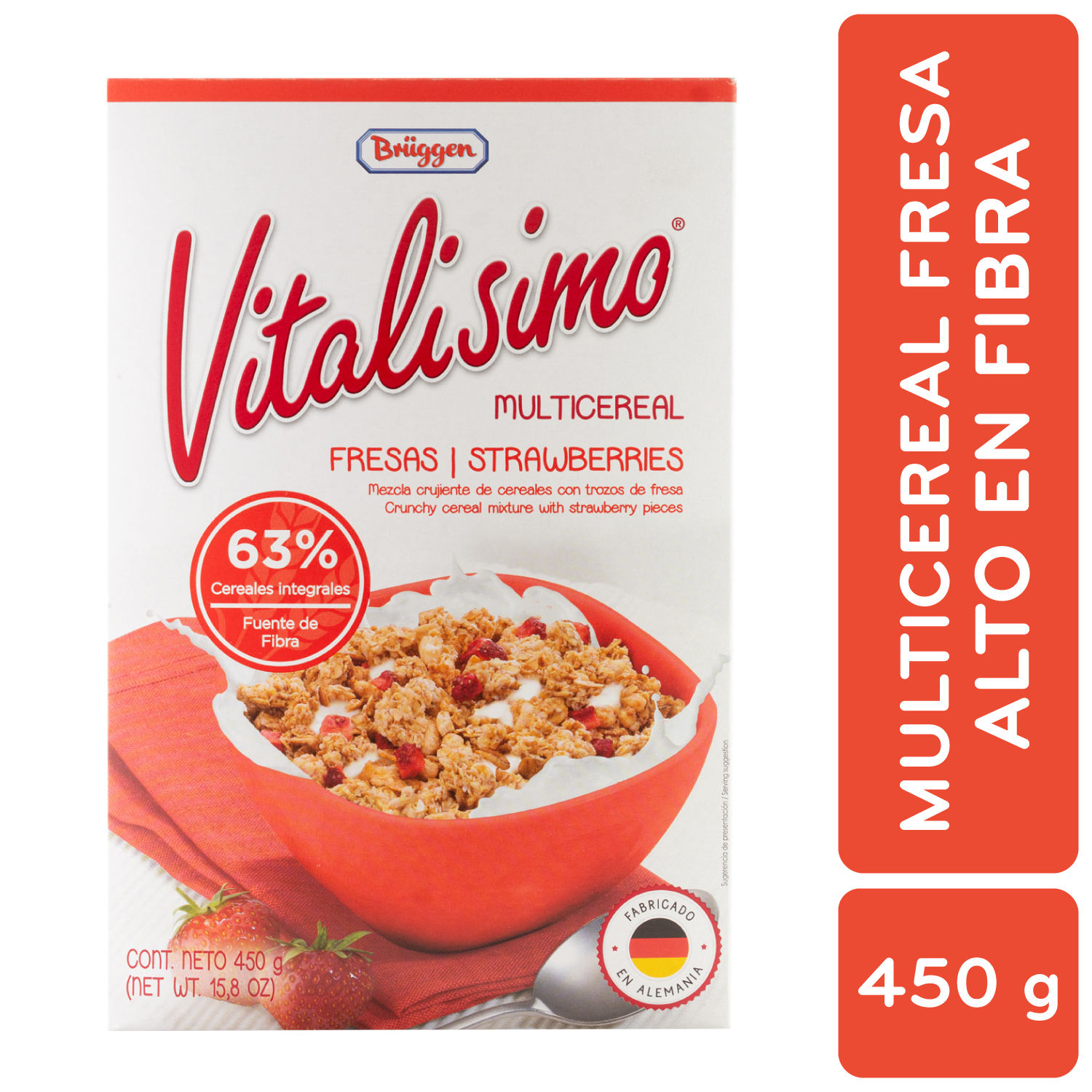 Cereal Multicereal Fresas Vitalisimo Bruggen Caja 450 G | Auto Mercado