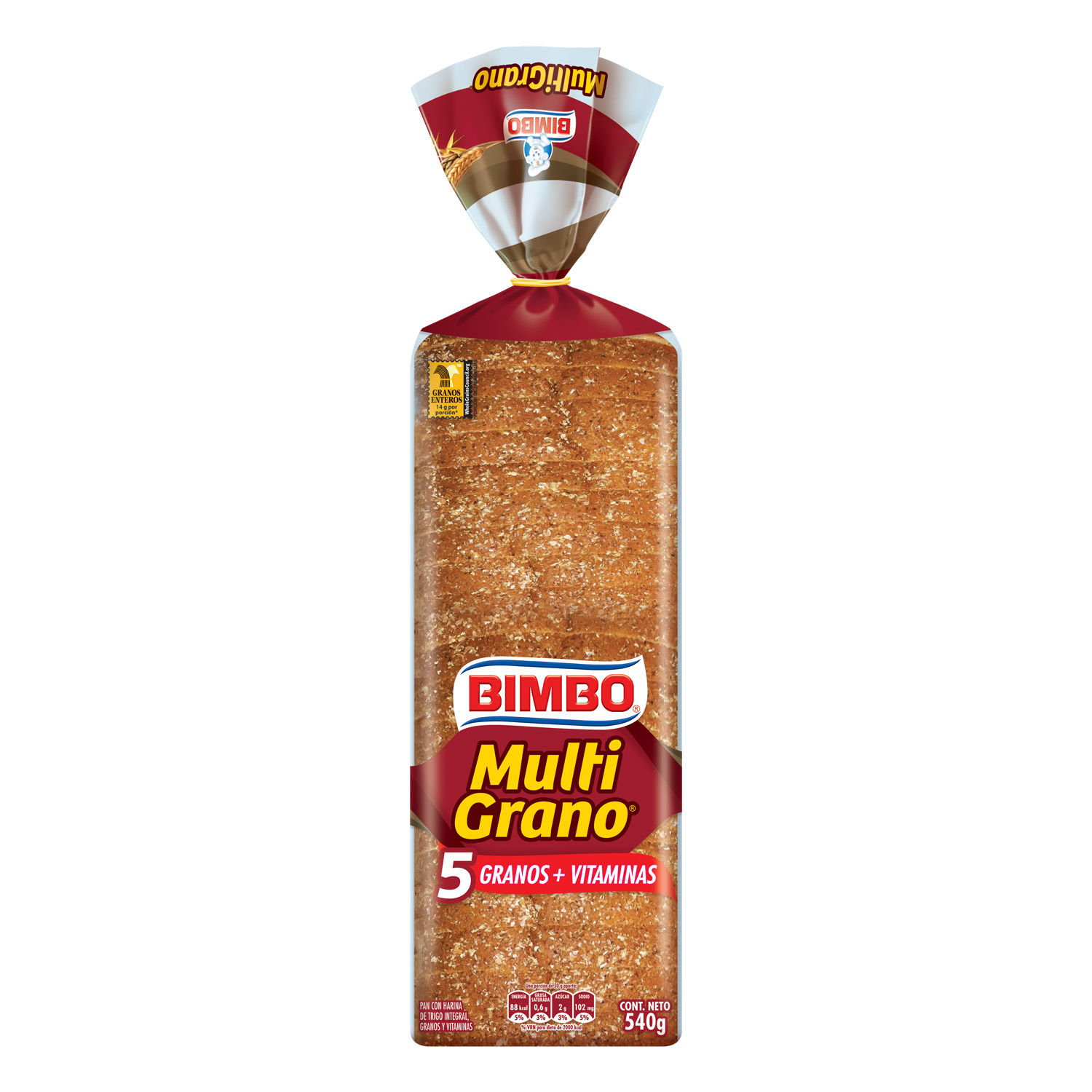 Pan Empacado Integral Multigrano Bimbo Paquete 540 G | Auto Mercado